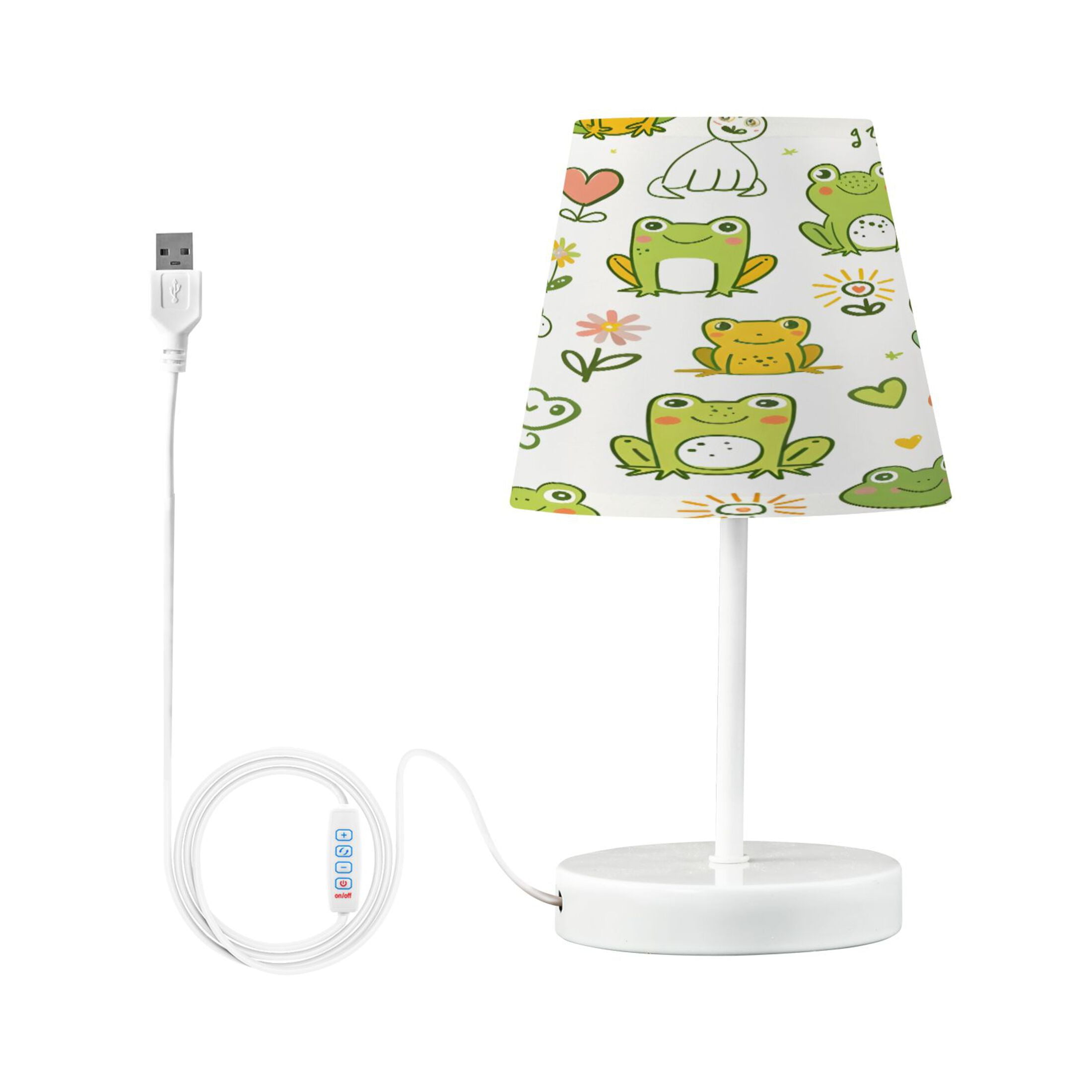 Ryvnso LED Bedside Table Lamp Cartoon Frog Floral Bedroom Desk Lamps ...