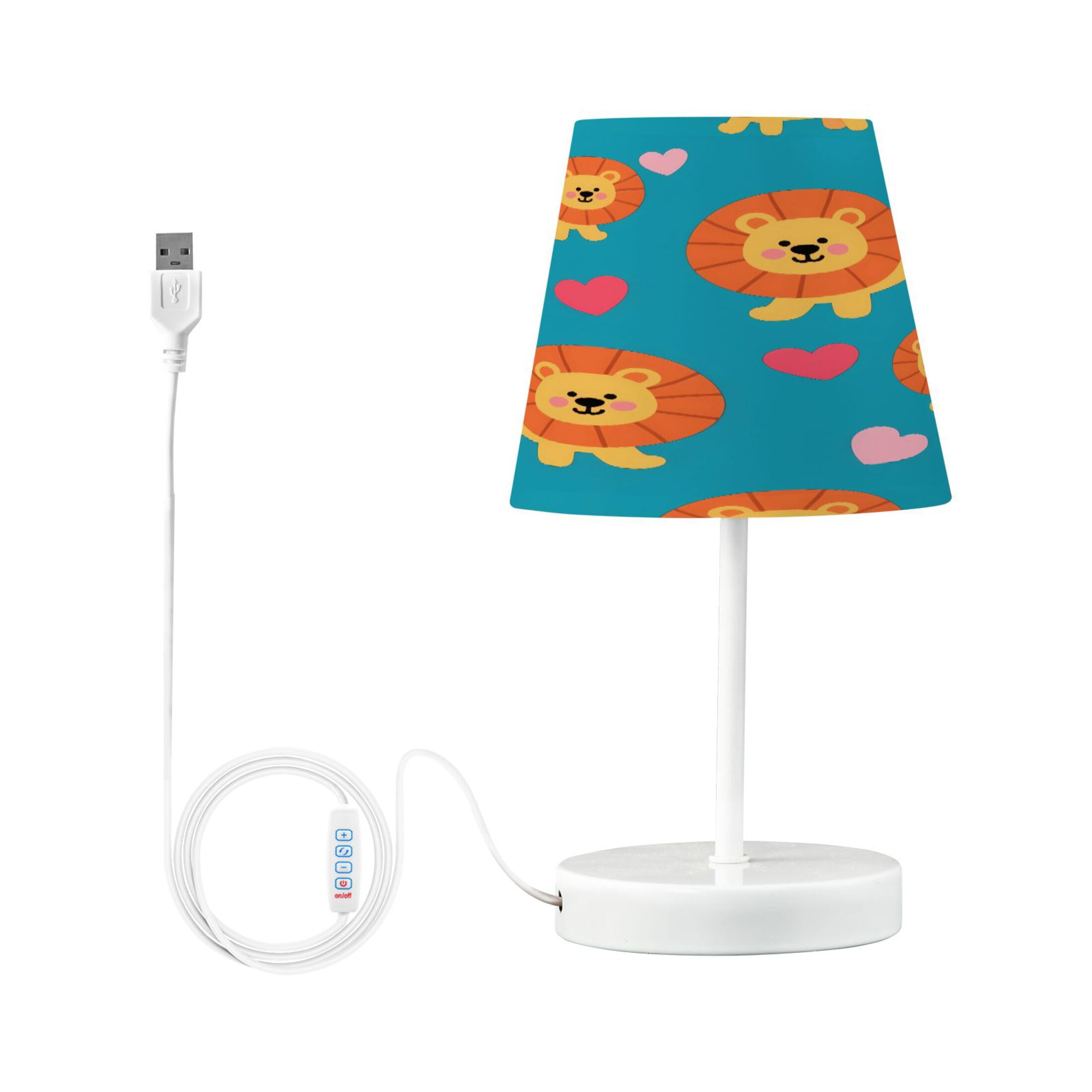 Ryvnso LED Bedside Table Lamp Cartoon Lion and Heart Bedroom Desk Lamps ...