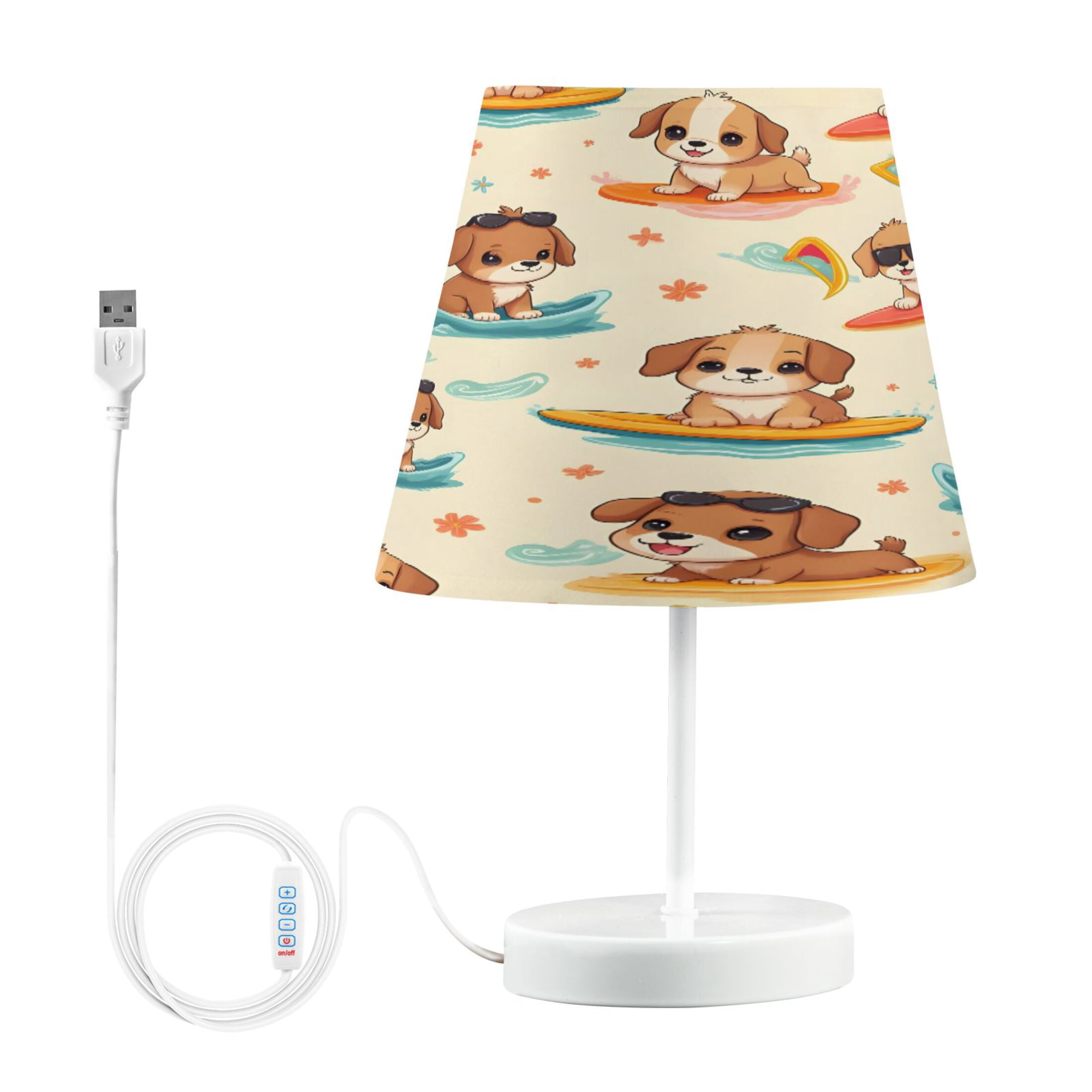 Ryvnso LED Bedside Table Lamp Cartoon Surfboard Dogs Bedroom Desk Lamps ...