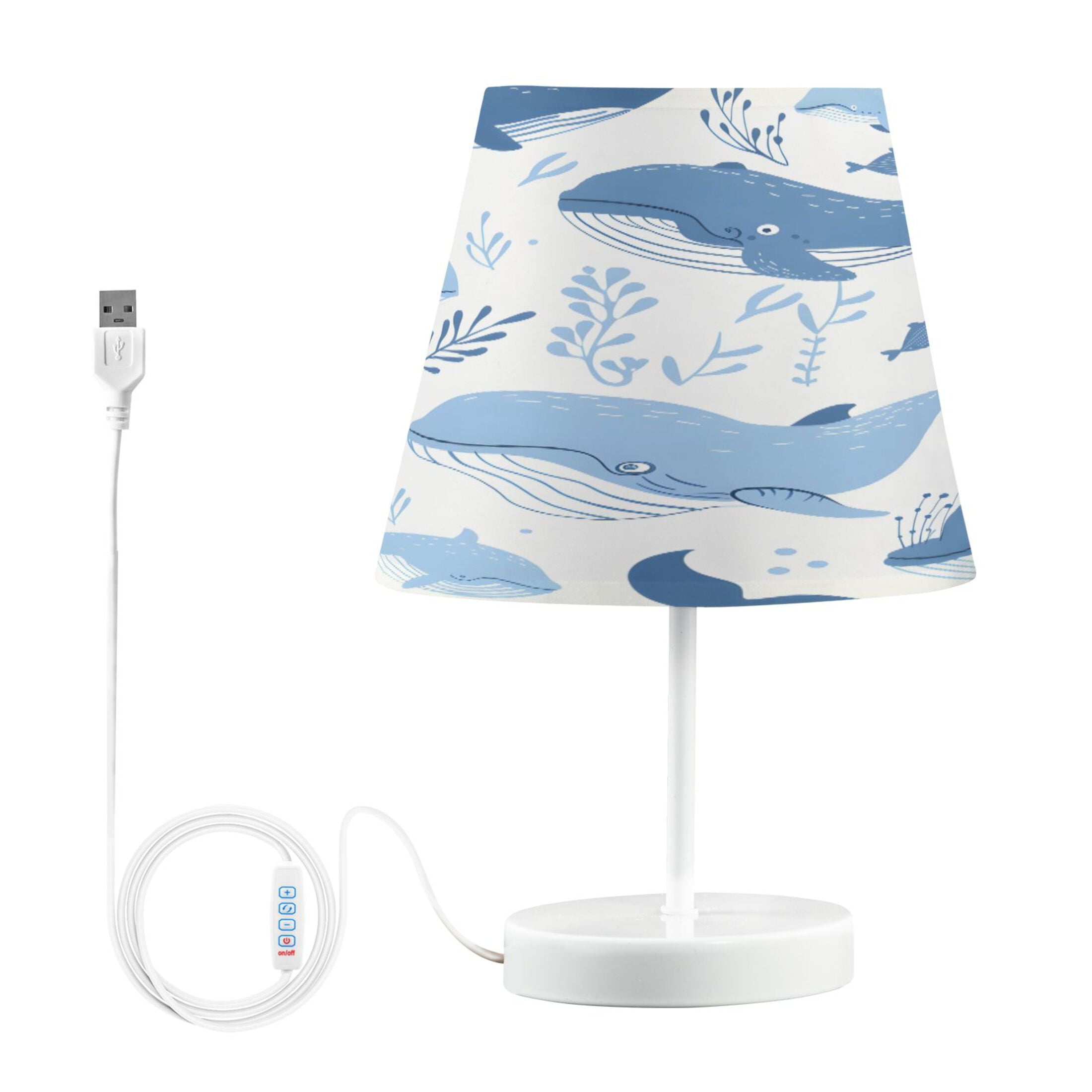 Ryvnso LED Bedside Table Lamp Cartoon Whales in Ocean Bedroom Desk ...