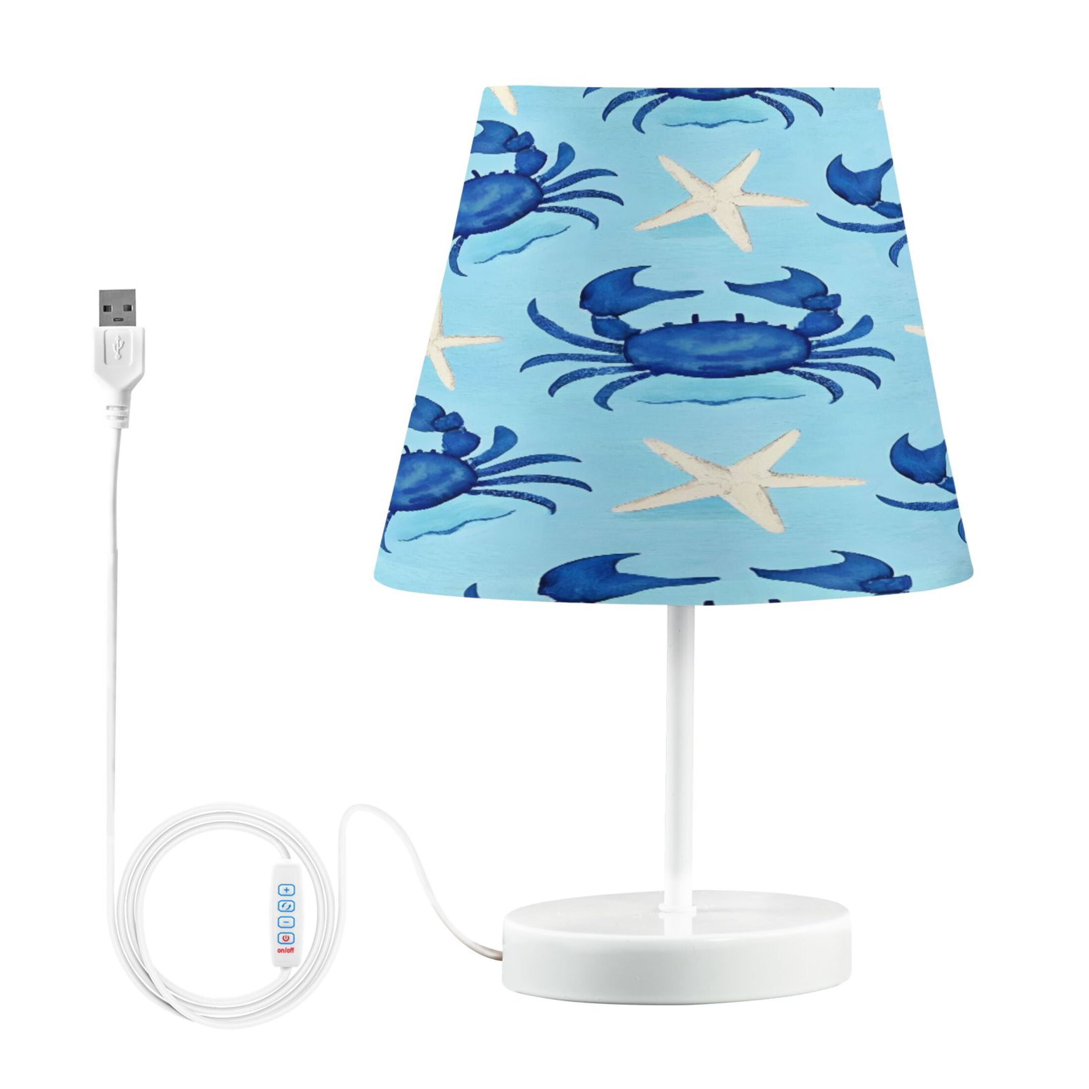 Ryvnso LED Bedside Table Lamp Crab and Starfish Bedroom Desk Lamps ...