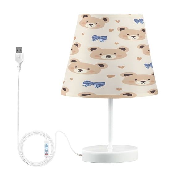 Ryvnso LED Bedside Table Lamp Cute Bears Bows Bedroom Desk Lamps ...