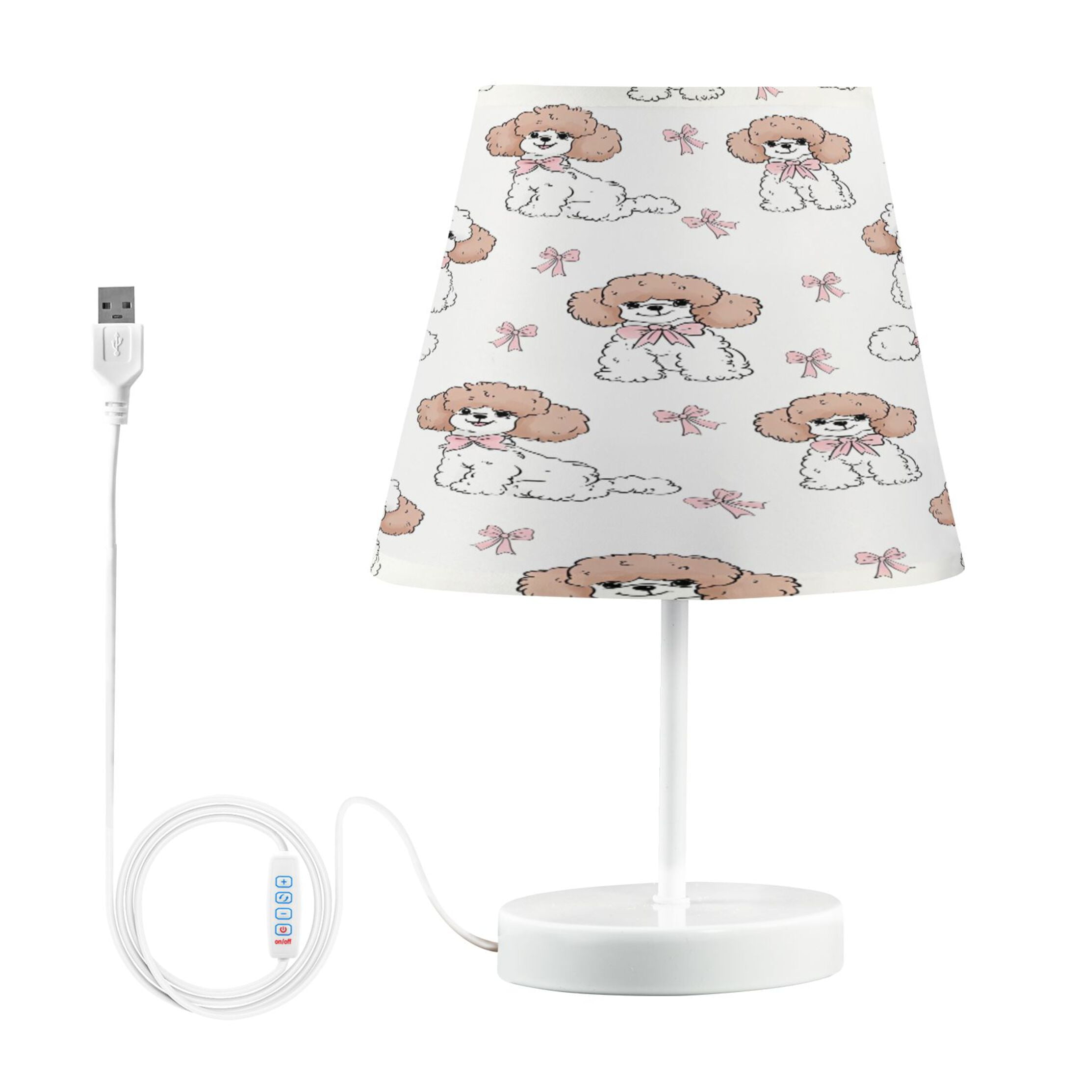 Ryvnso LED Bedside Table Lamp Cute Dogs Bows Bedroom Desk Lamps ...