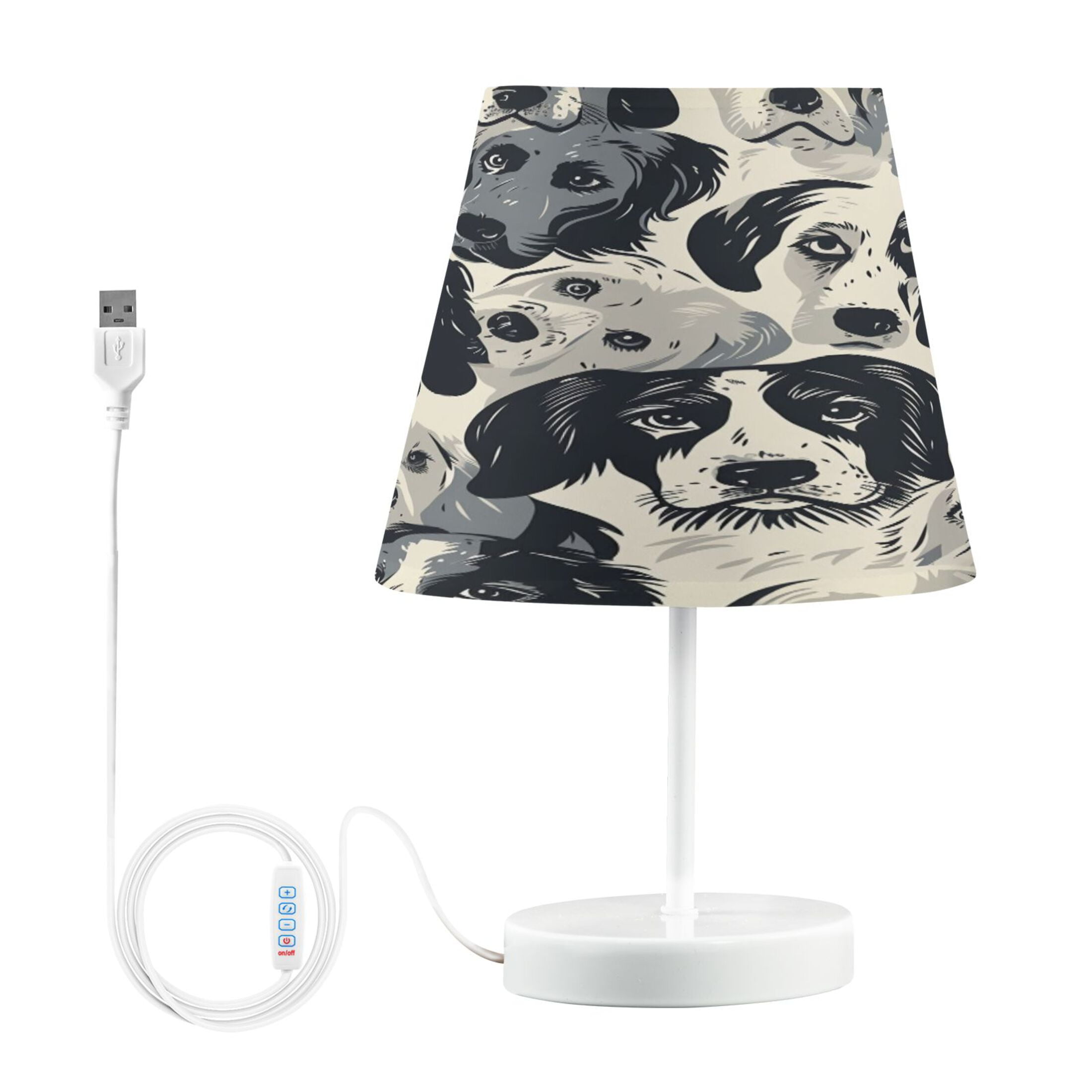 Ryvnso LED Bedside Table Lamp Cute Doodle Dogs-a1 Bedroom Desk Lamps ...