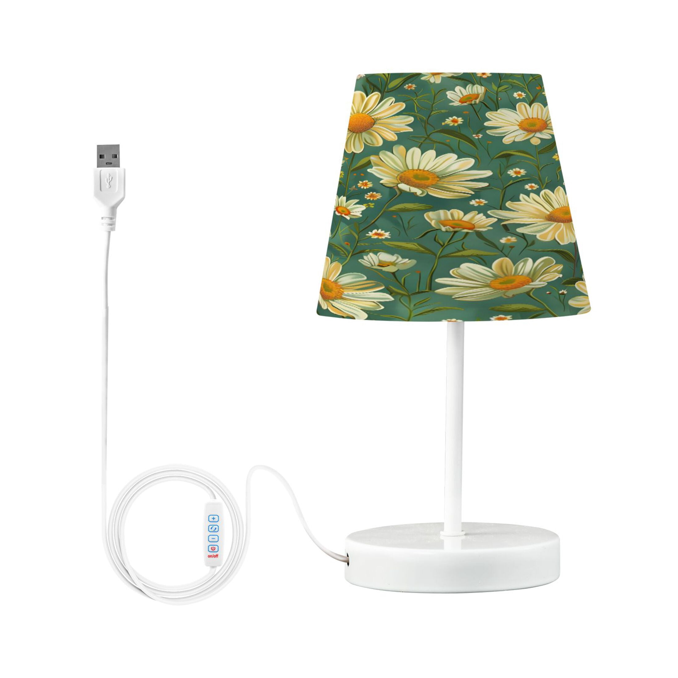 Ryvnso LED Bedside Table Lamp Daisy Flowers Bedroom Desk Lamps ...