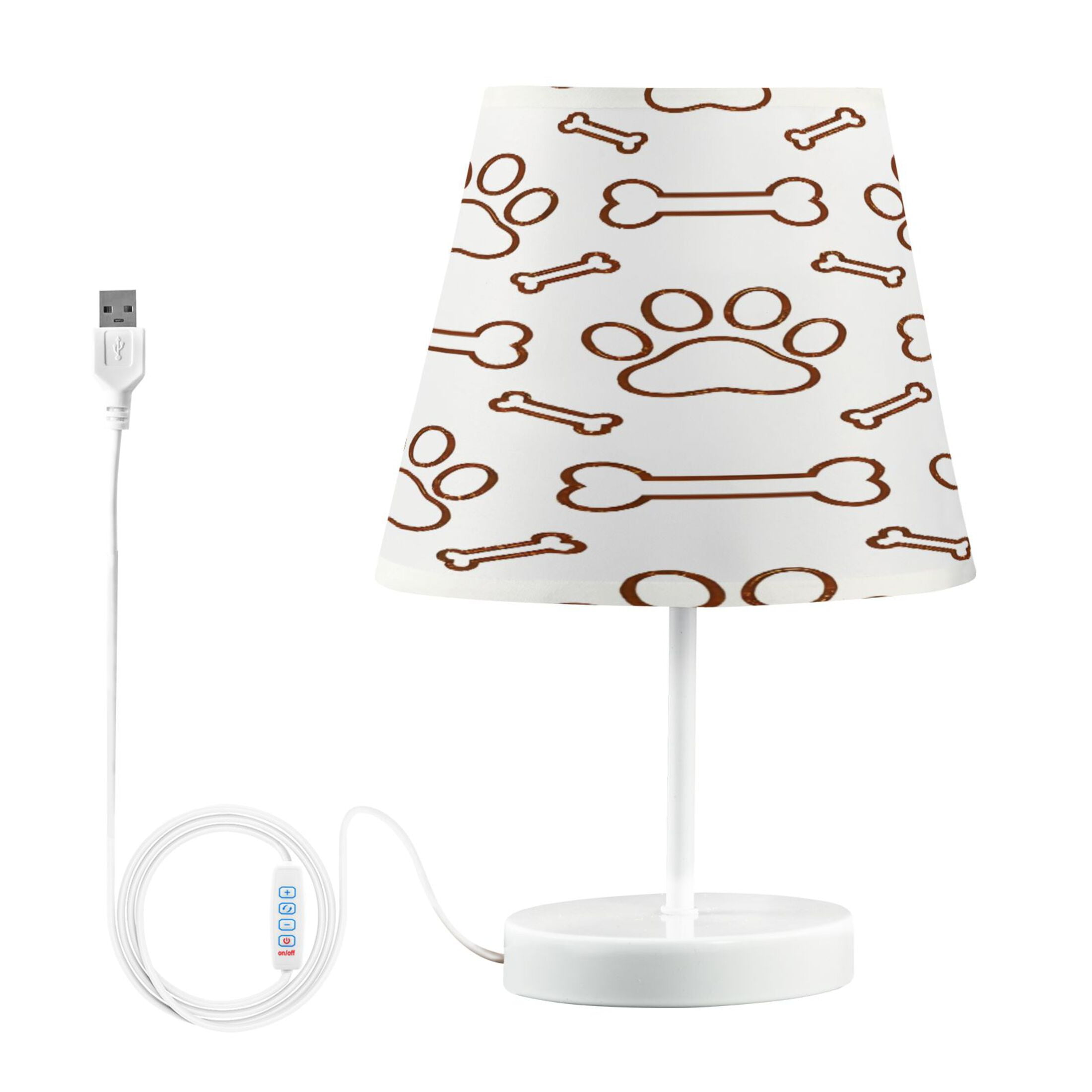 Ryvnso LED Bedside Table Lamp Dog Paw Prints Bones Bedroom Desk Lamps ...