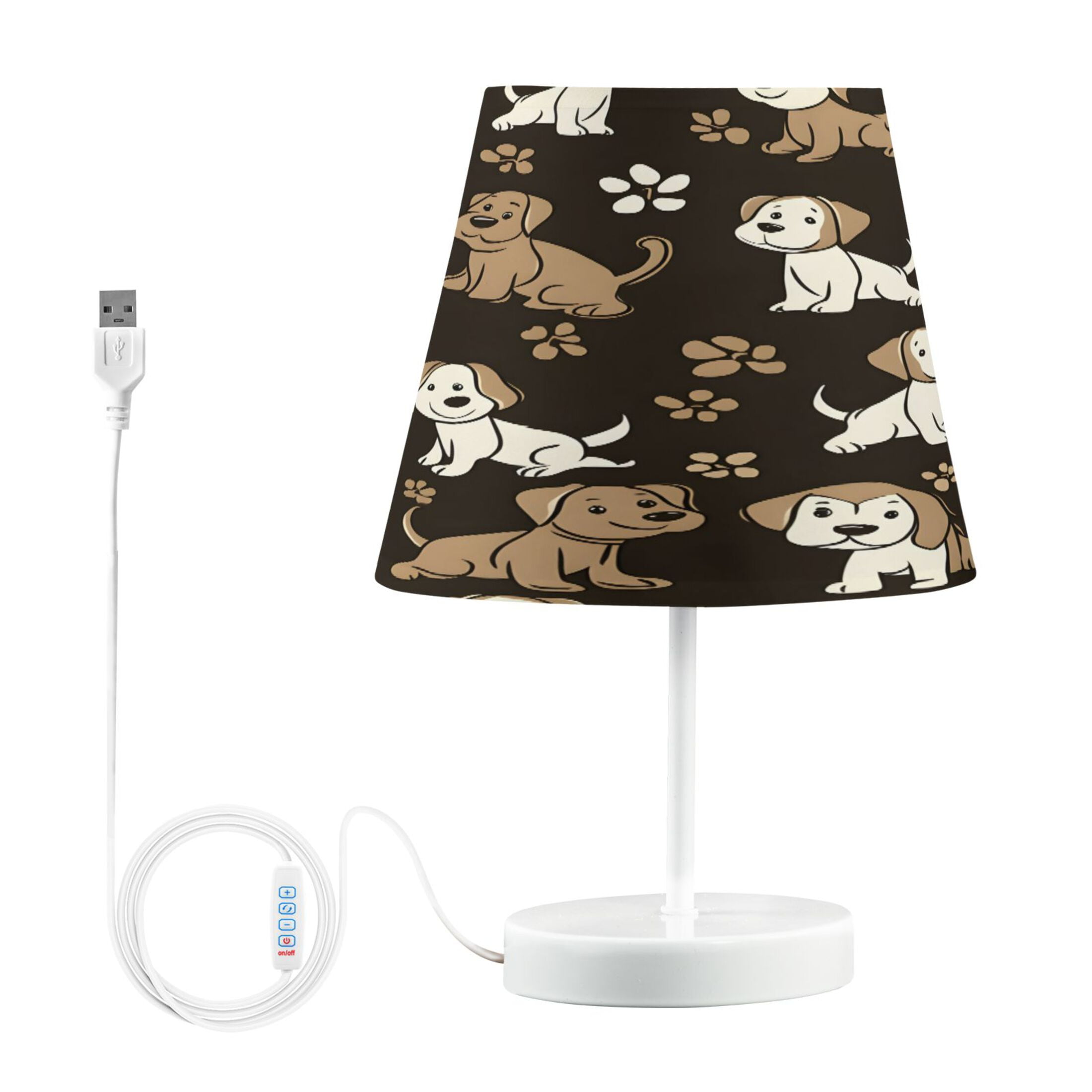 Ryvnso LED Bedside Table Lamp Dogs Cute Footprint Bedroom Desk Lamps ...