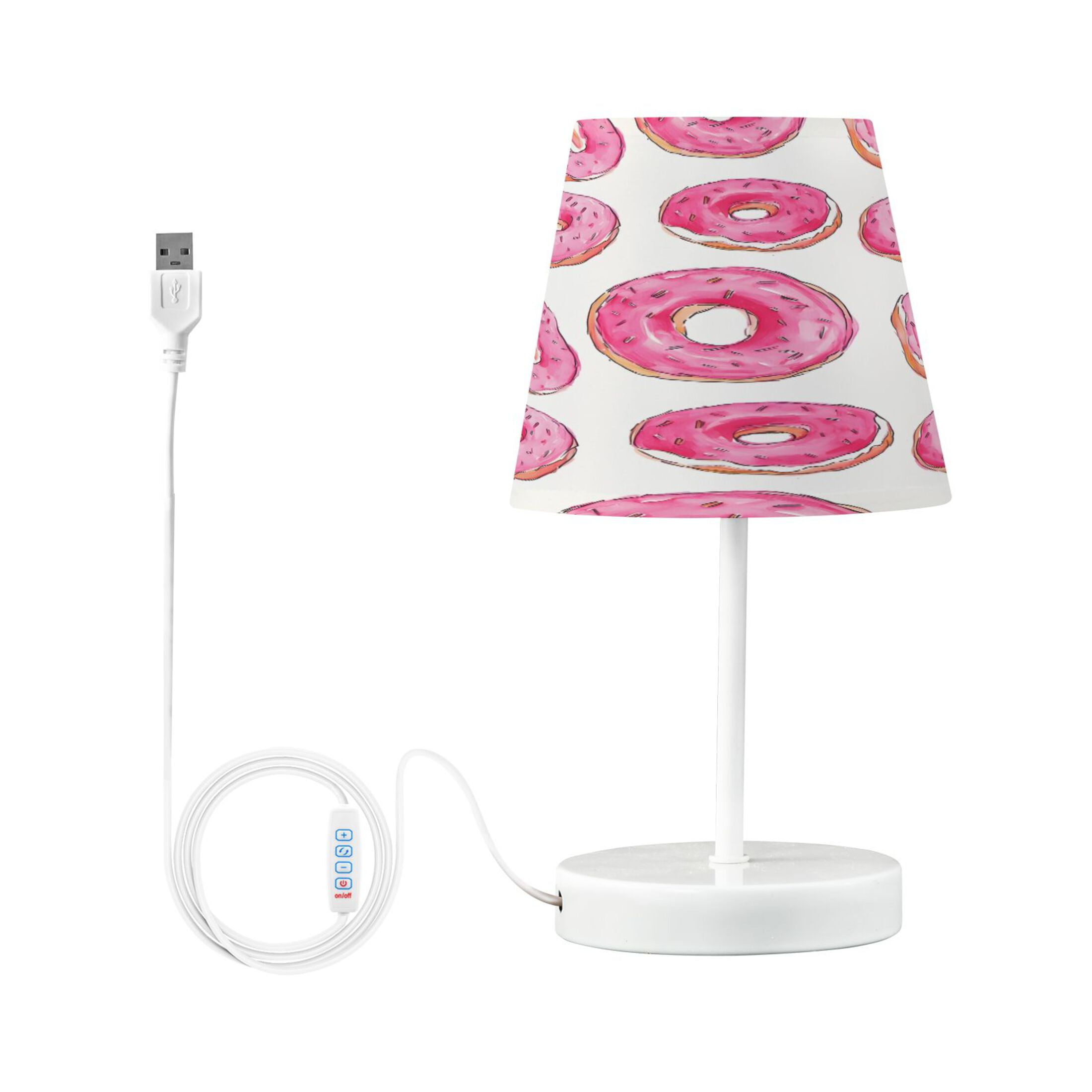 Ryvnso LED Bedside Table Lamp Donut Pattern Bedroom Desk Lamps ...