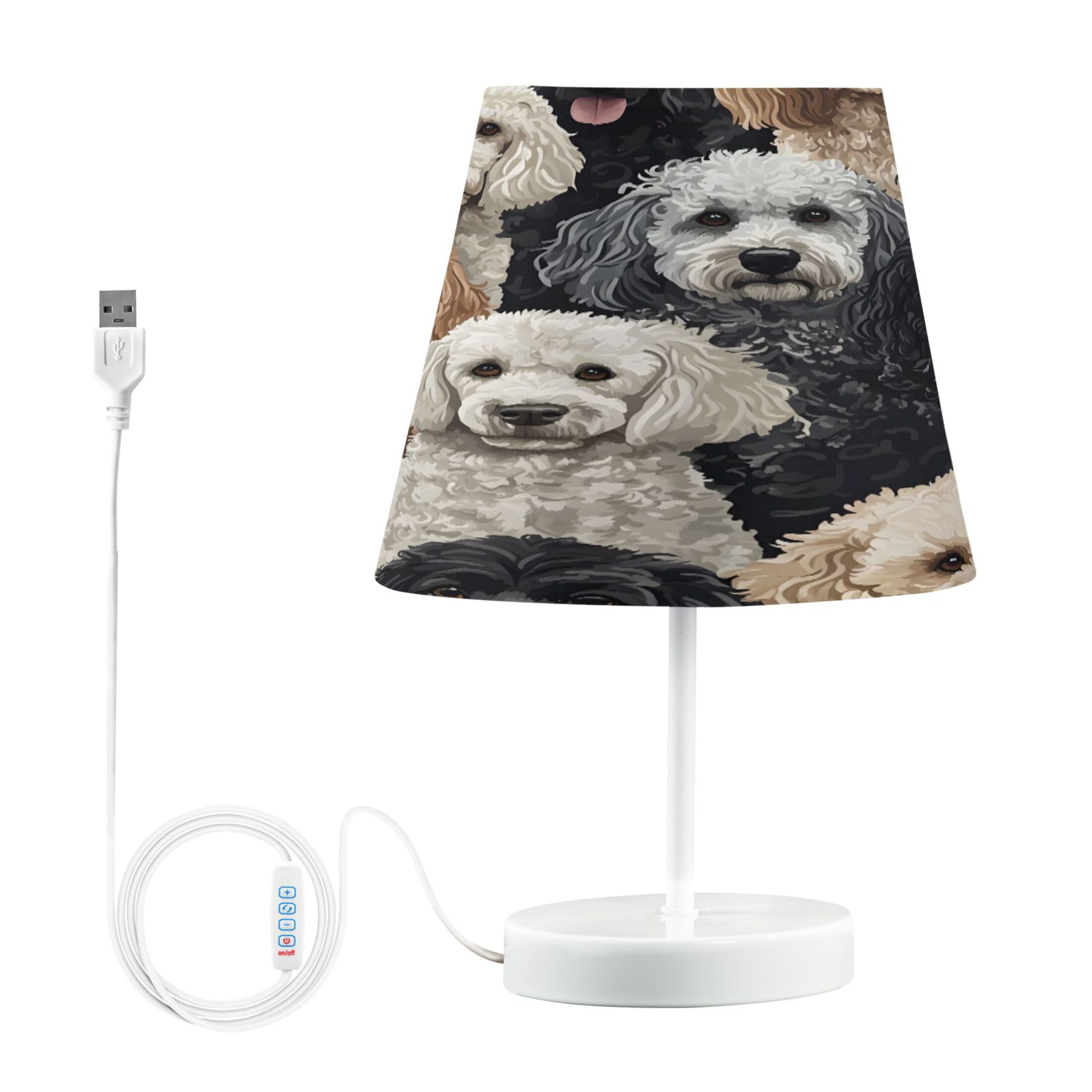 Ryvnso LED Bedside Table Lamp Doodle Puppy Dog Bedroom Desk Lamps ...