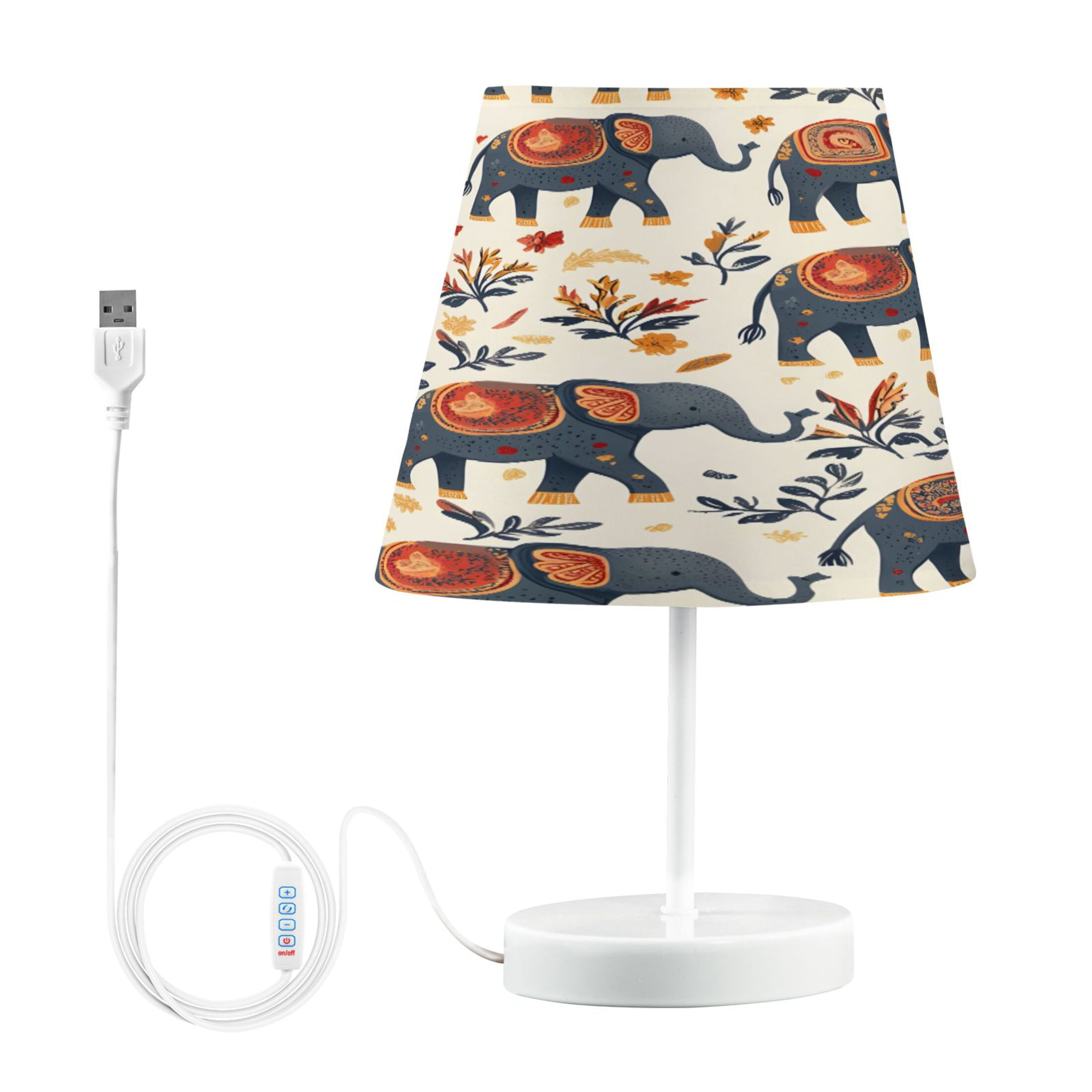 Ryvnso LED Bedside Table Lamp Ethnic Cute Elephant Bedroom Desk Lamps ...