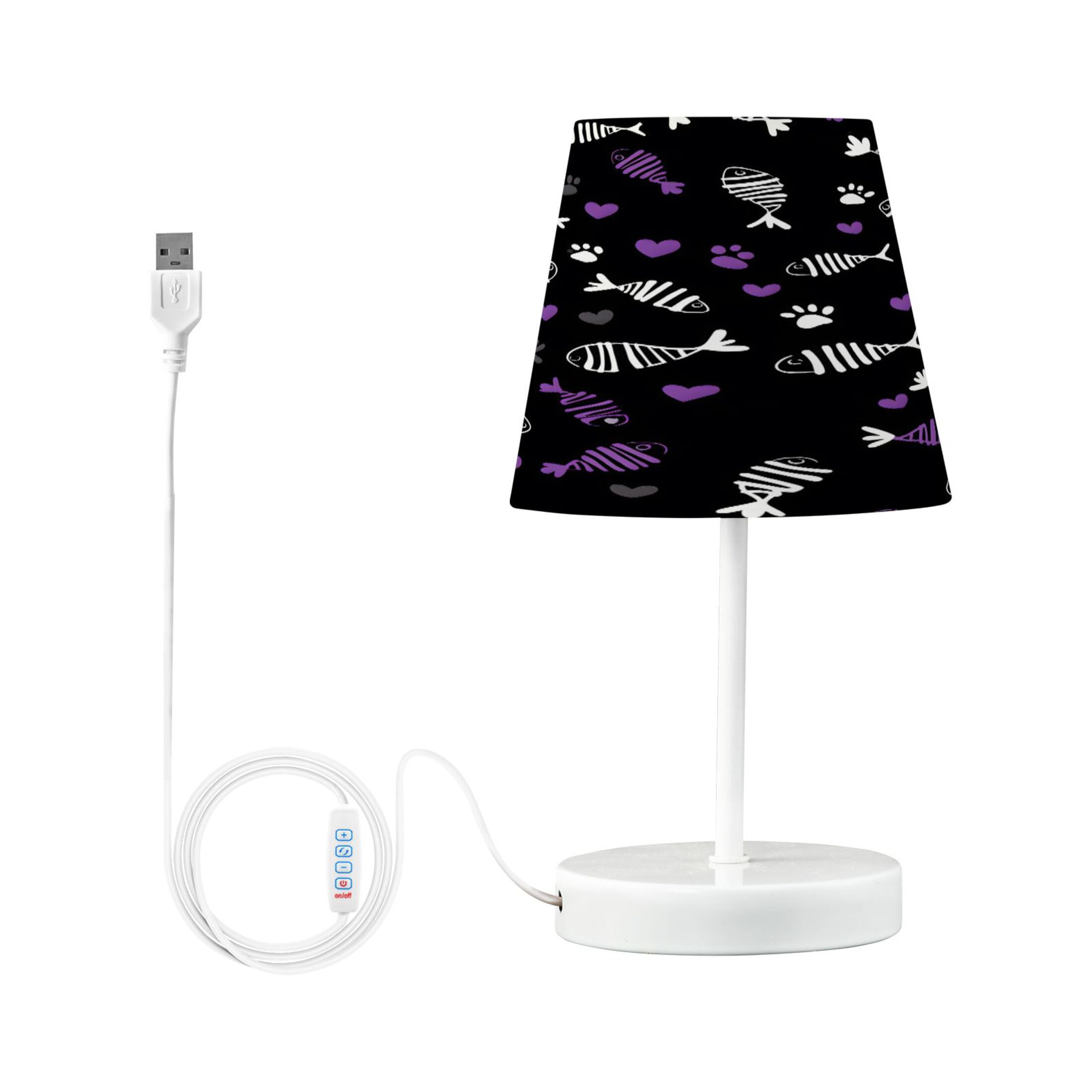 Ryvnso LED Bedside Table Lamp Fish Bone Hearts Bedroom Desk Lamps ...