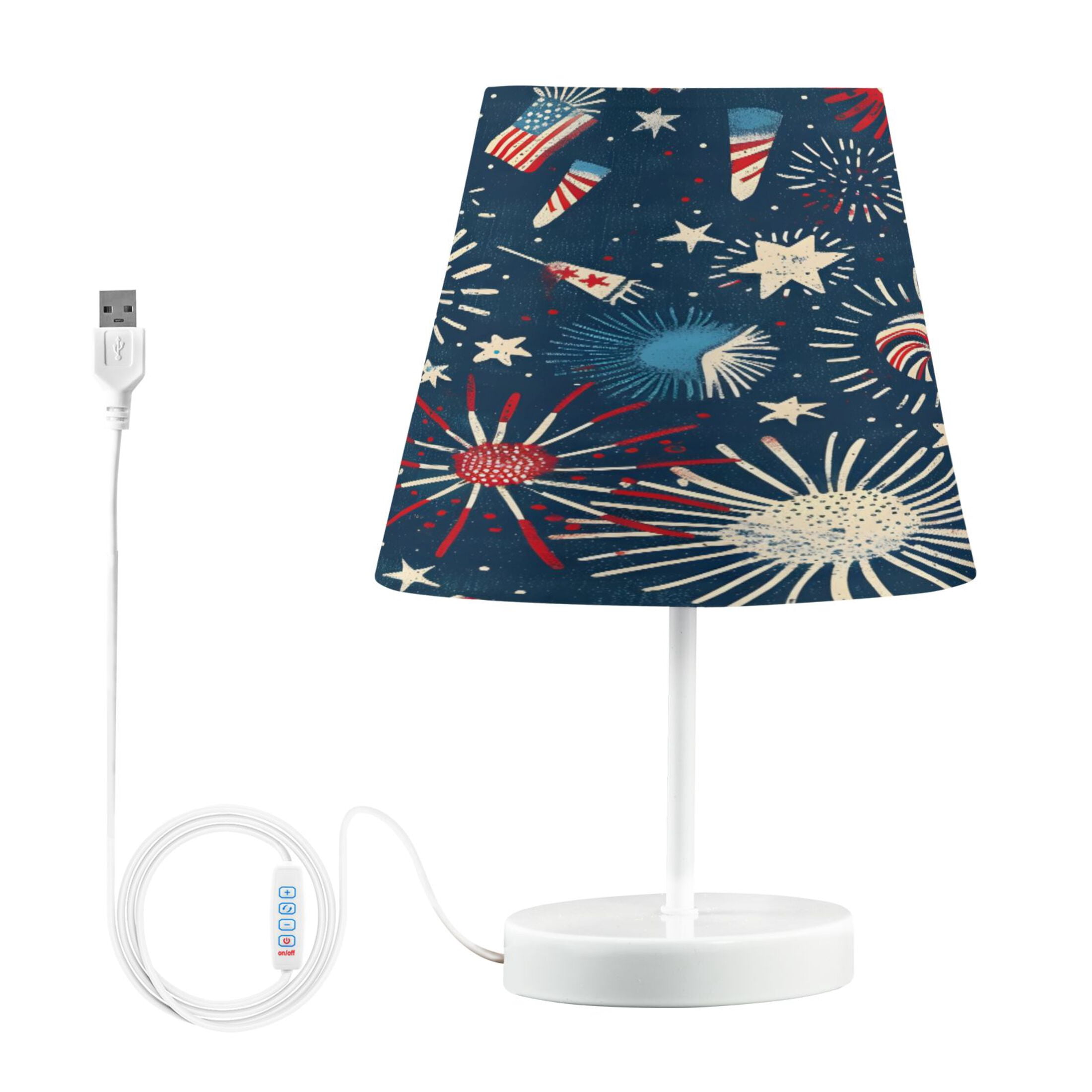 Ryvnso LED Bedside Table Lamp Flags Stars Bedroom Desk Lamps Nightstand ...