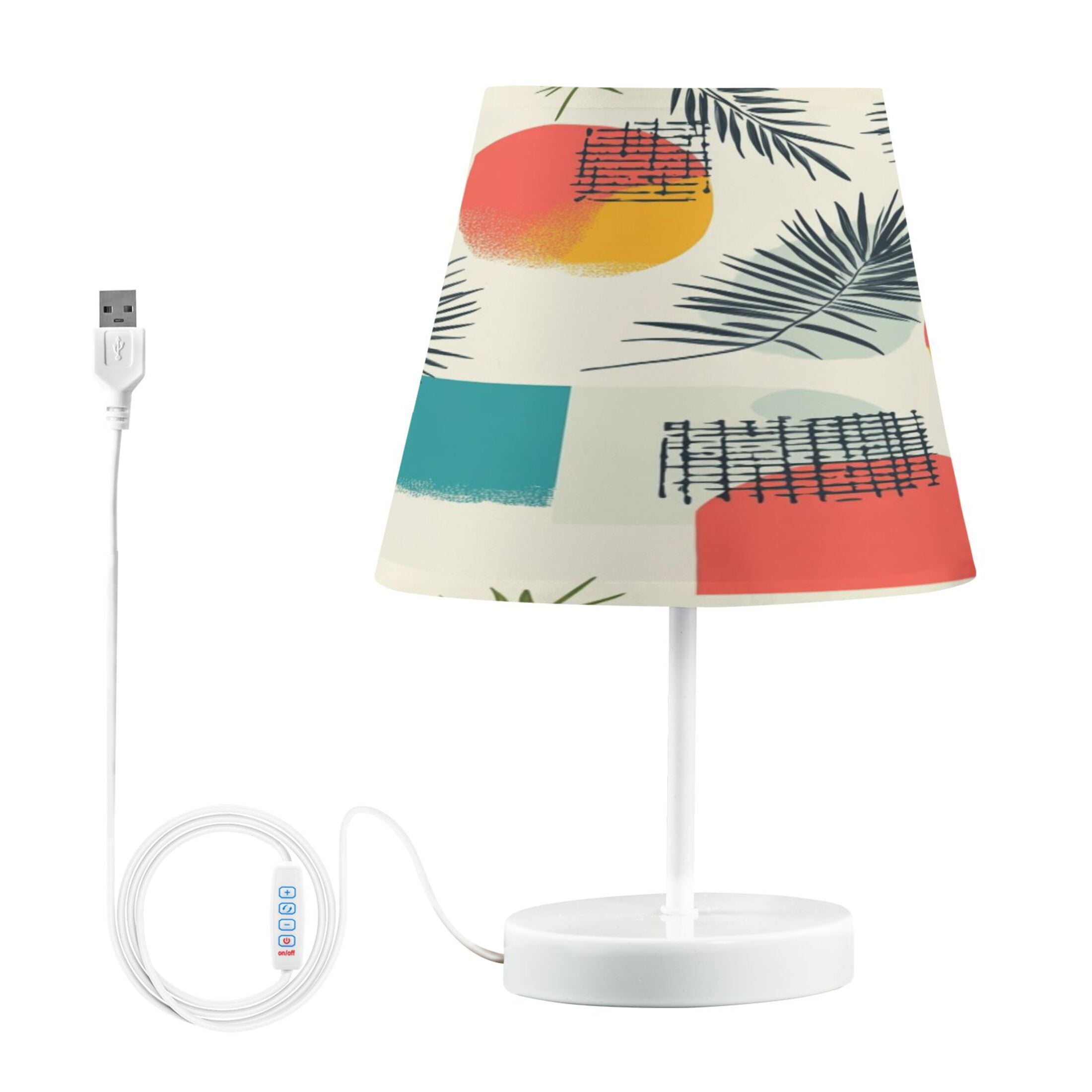 Ryvnso LED Bedside Table Lamp Geometry Coconut Tree Bedroom Desk Lamps ...