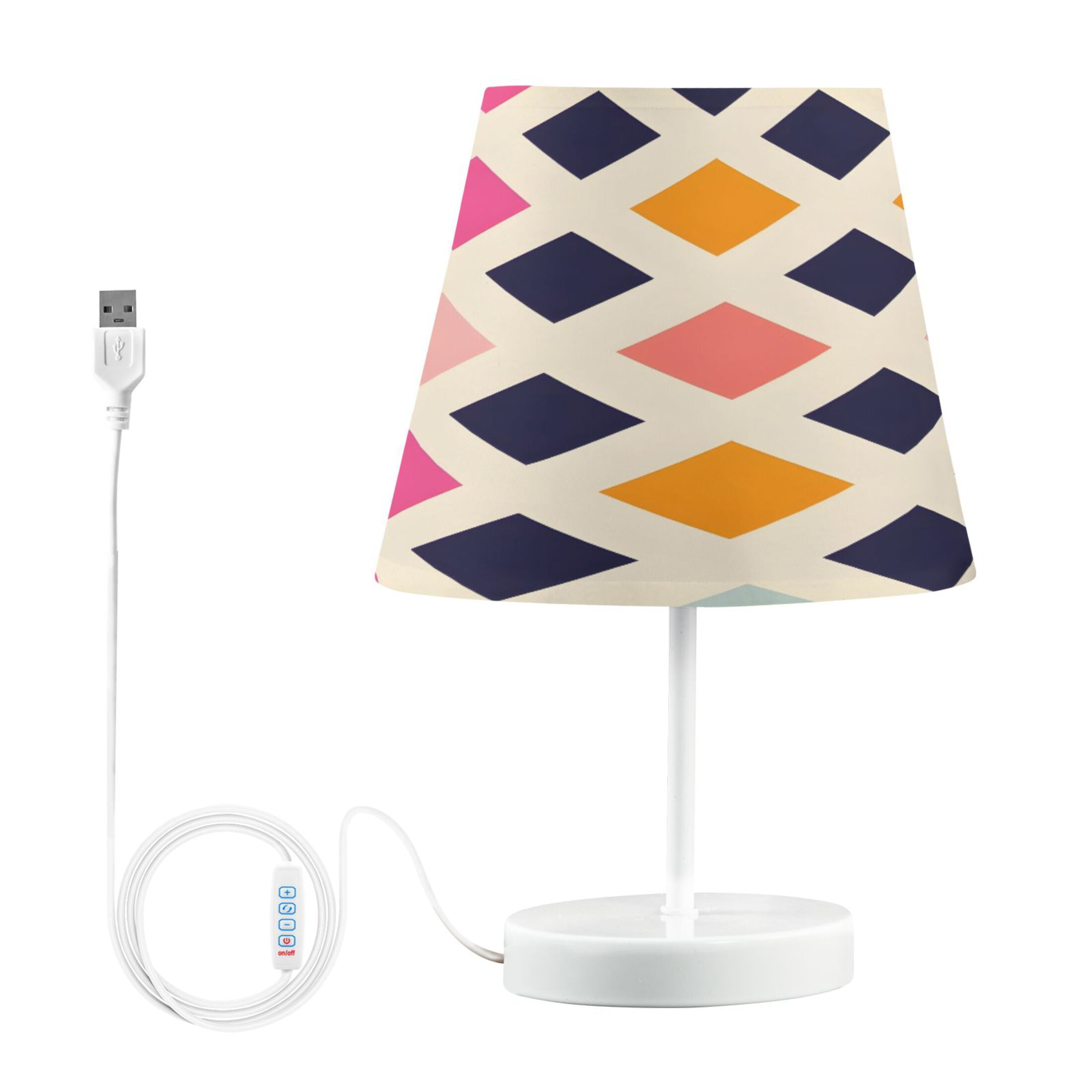 Ryvnso LED Bedside Table Lamp Geometry Colorful Bedroom Desk Lamps ...