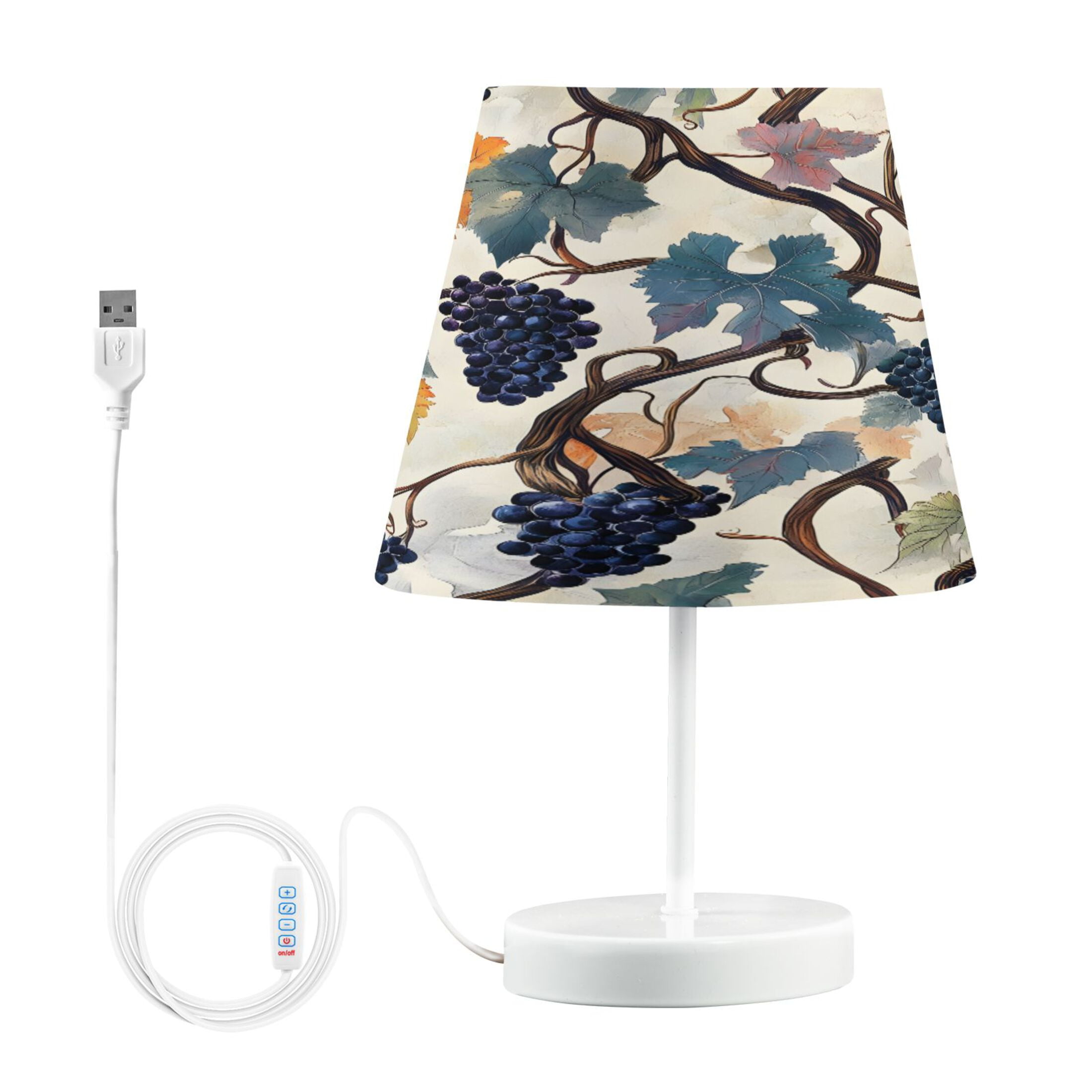 Ryvnso LED Bedside Table Lamp Grapes Leaves Bedroom Desk Lamps ...