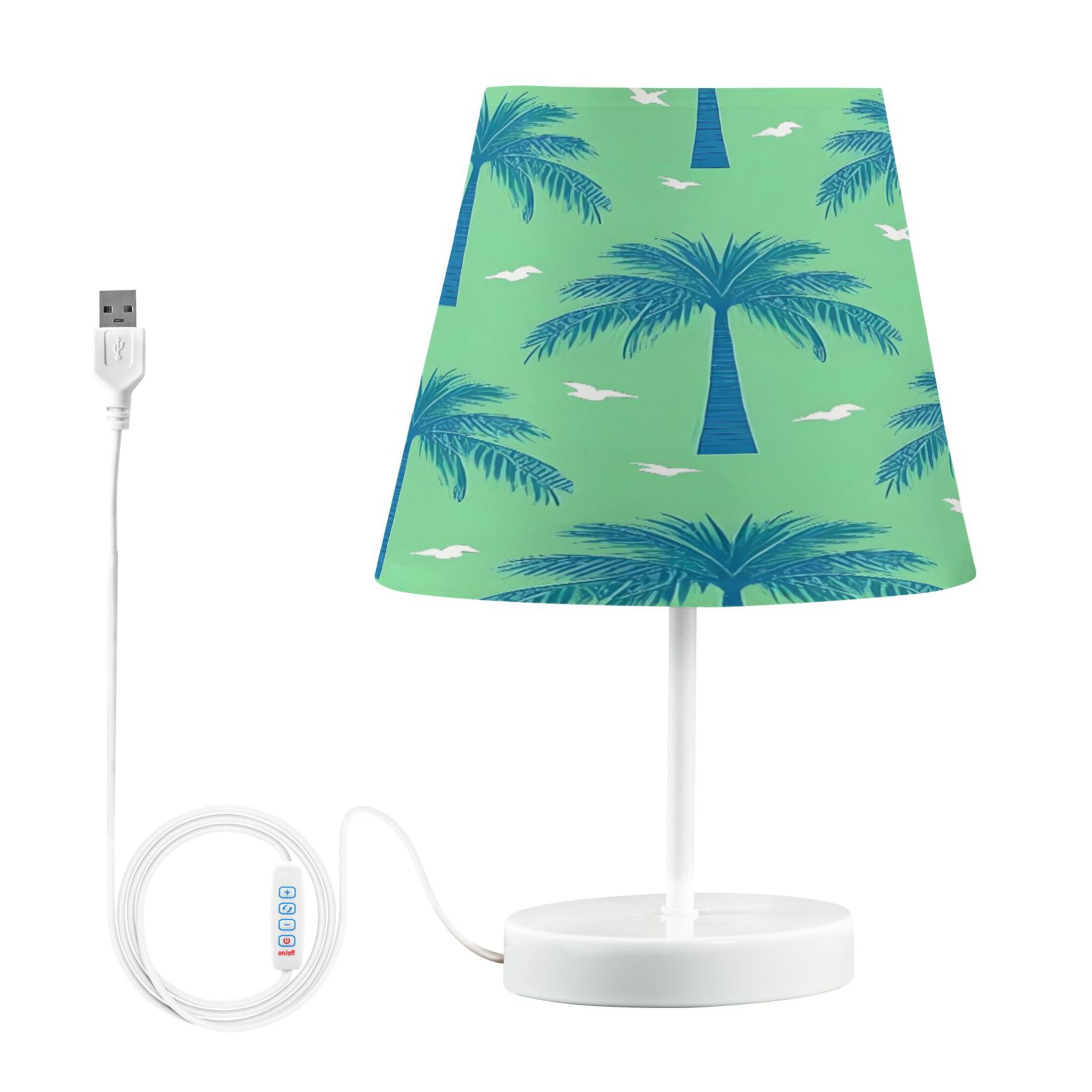 Ryvnso LED Bedside Table Lamp Green Palm Trees Bedroom Desk Lamps ...