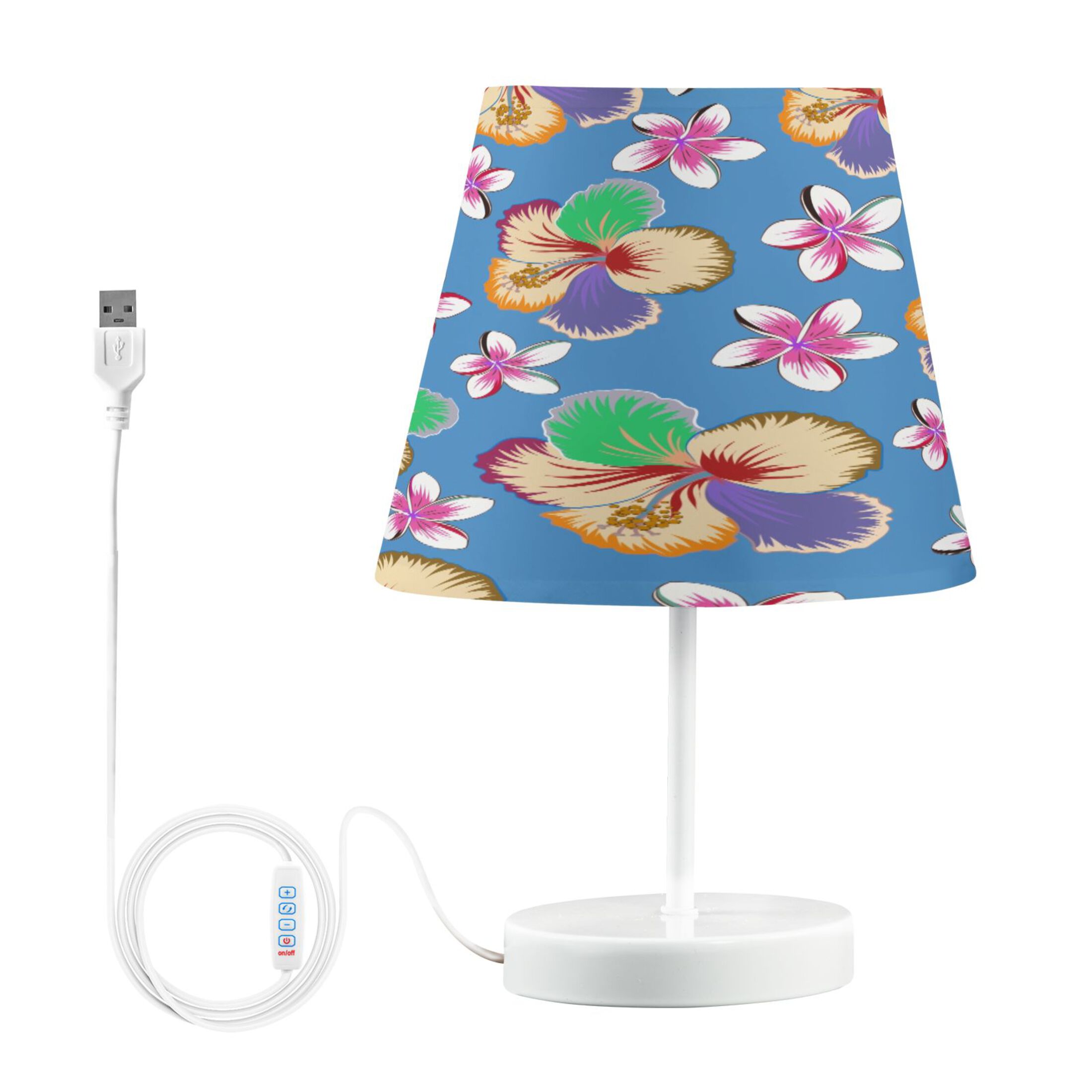 Ryvnso LED Bedside Table Lamp Hibiscus Flowers Floral Bedroom Desk ...