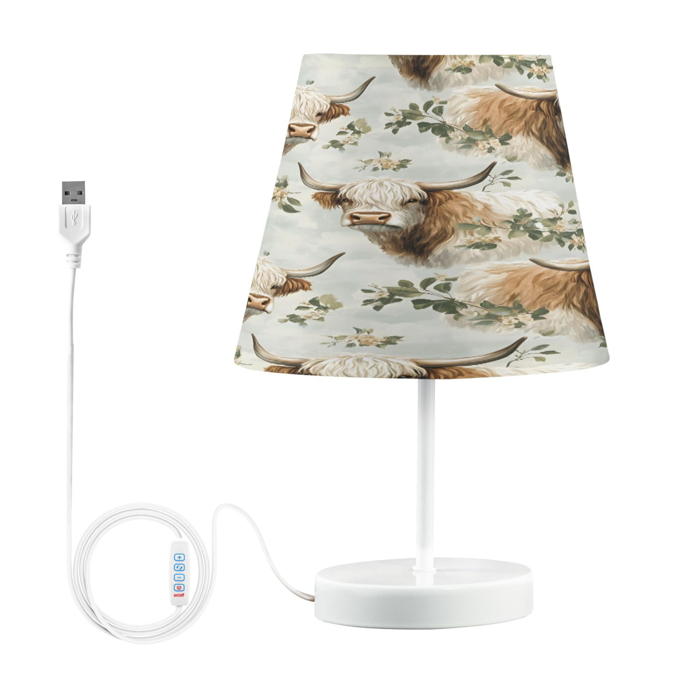 Ryvnso LED Bedside Table Lamp Highland Cattle Bedroom Desk Lamps ...