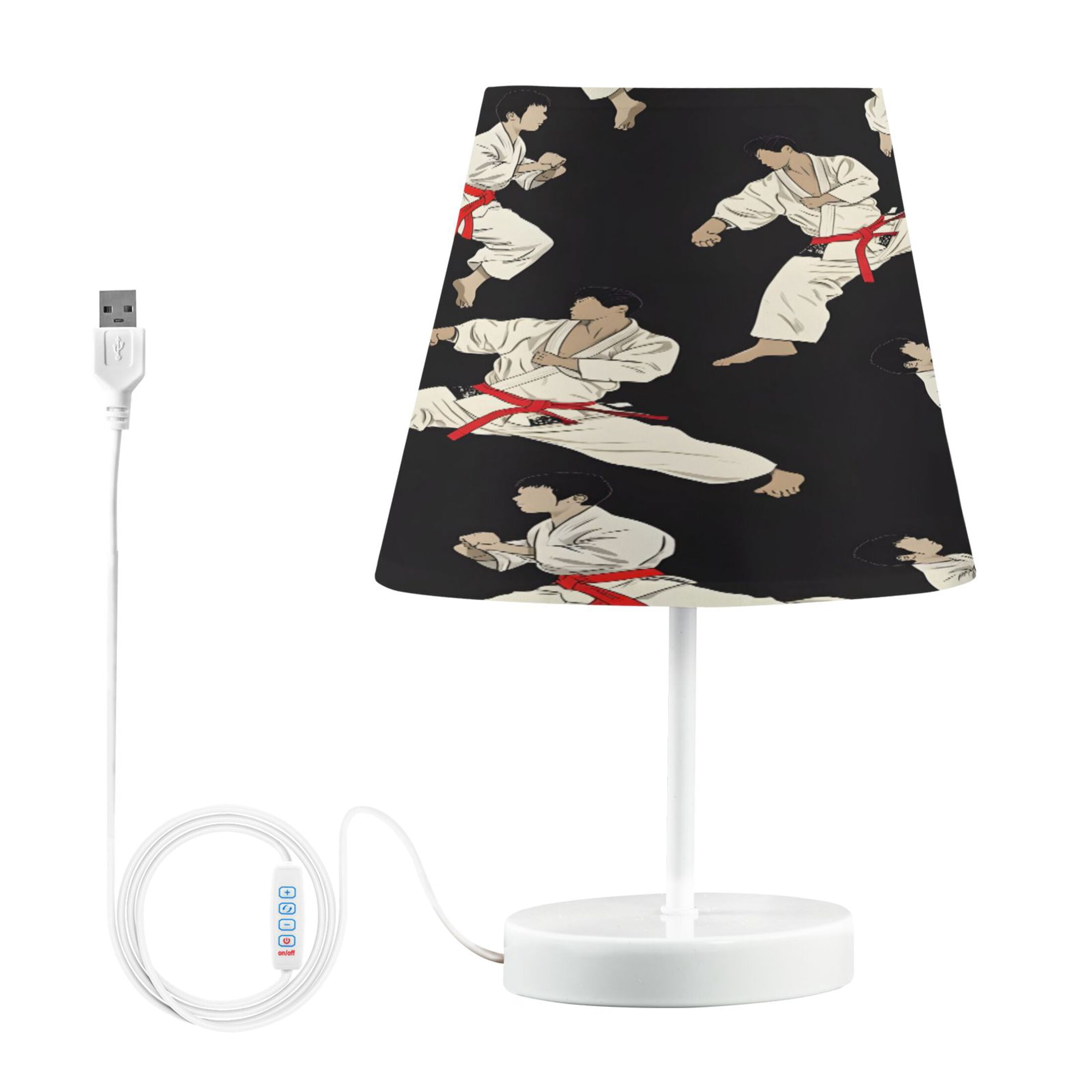 Ryvnso LED Bedside Table Lamp Karate Pattern Bedroom Desk Lamps ...