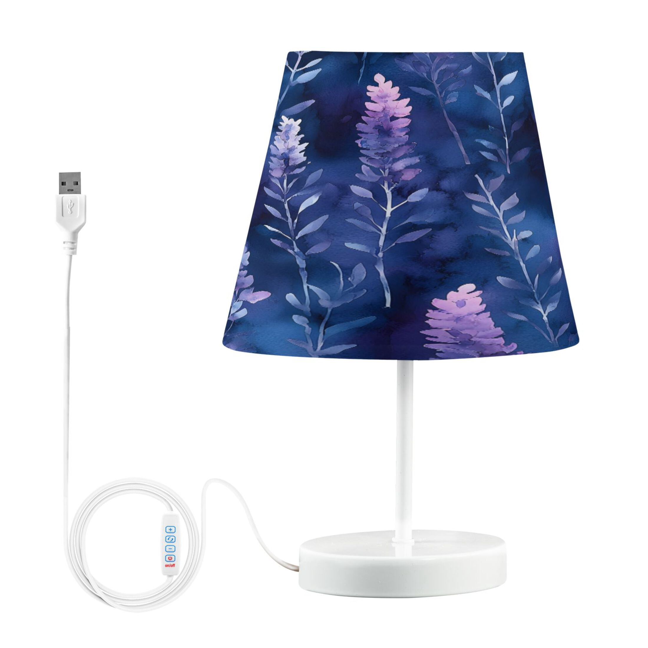 Ryvnso LED Bedside Table Lamp Lavender Flowers Bedroom Desk Lamps ...