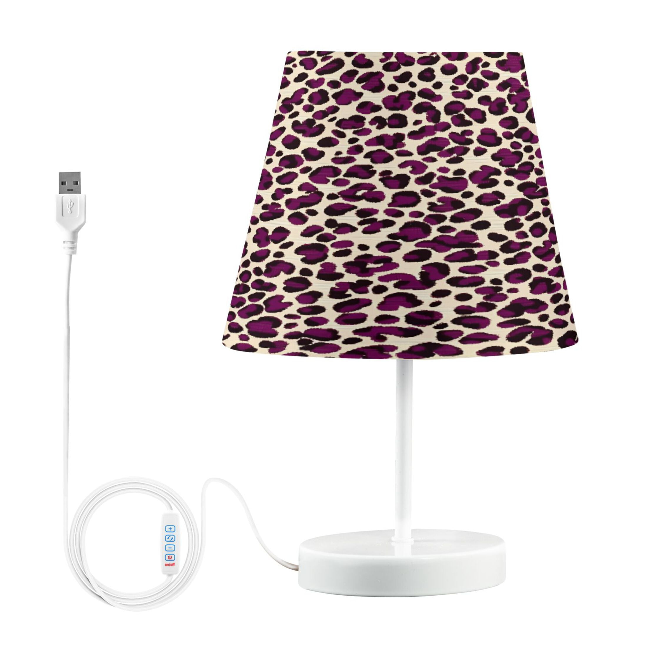 Ryvnso LED Bedside Table Lamp Leopard Purple-p1 Bedroom Desk Lamps ...