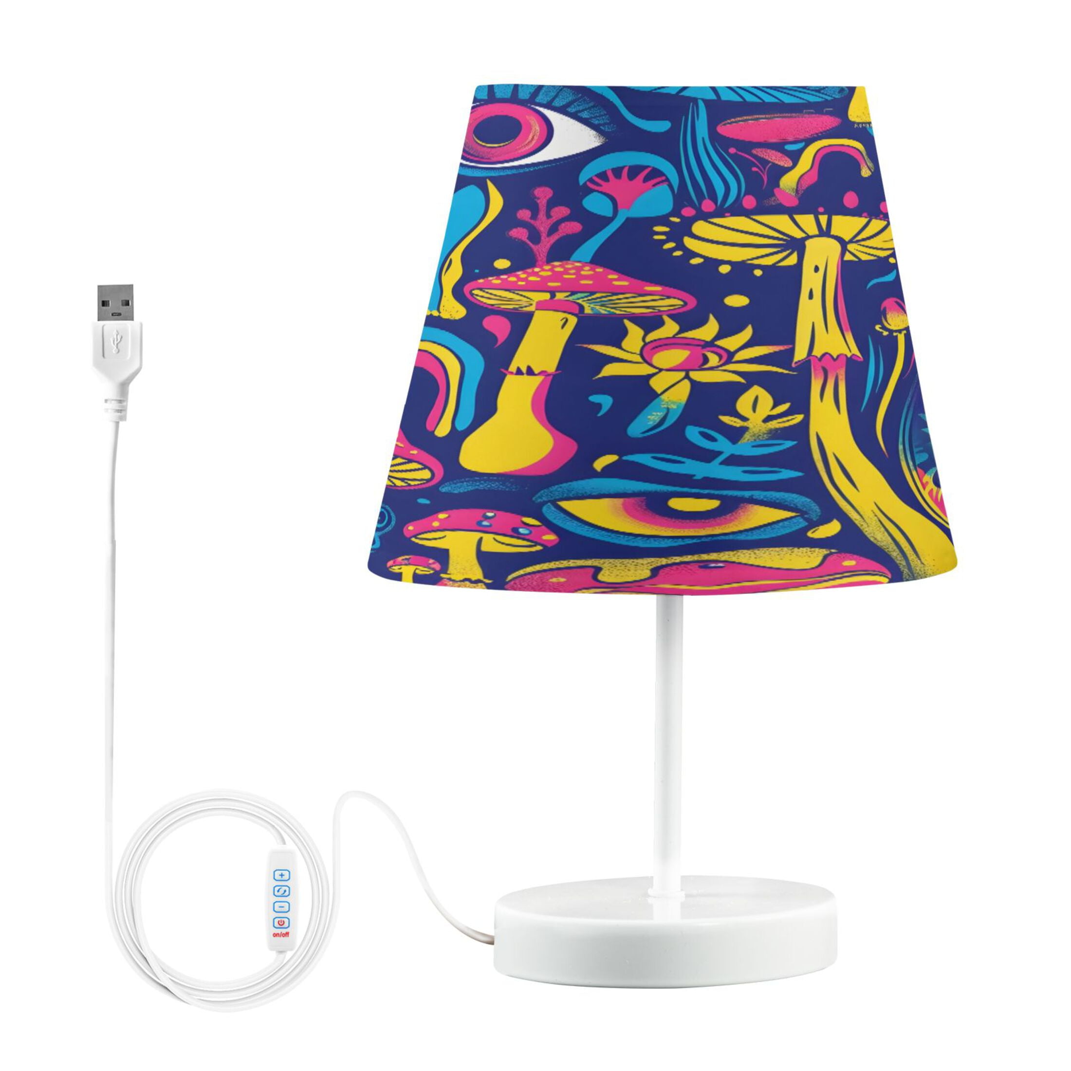 Ryvnso LED Bedside Table Lamp Psychedelic Mushroom and Eye Bedroom Desk ...
