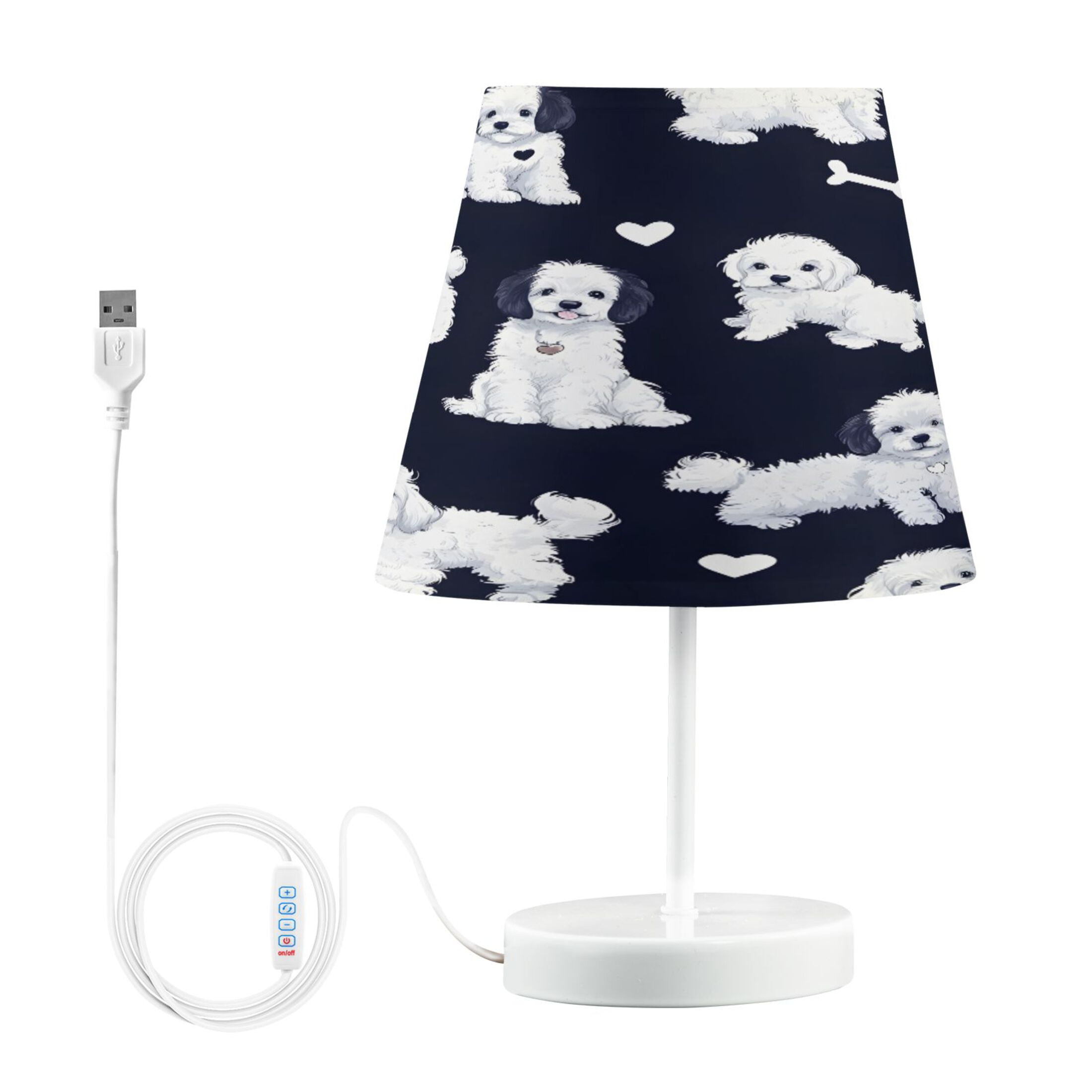 Ryvnso LED Bedside Table Lamp Puppy Bones Bedroom Desk Lamps Nightstand ...