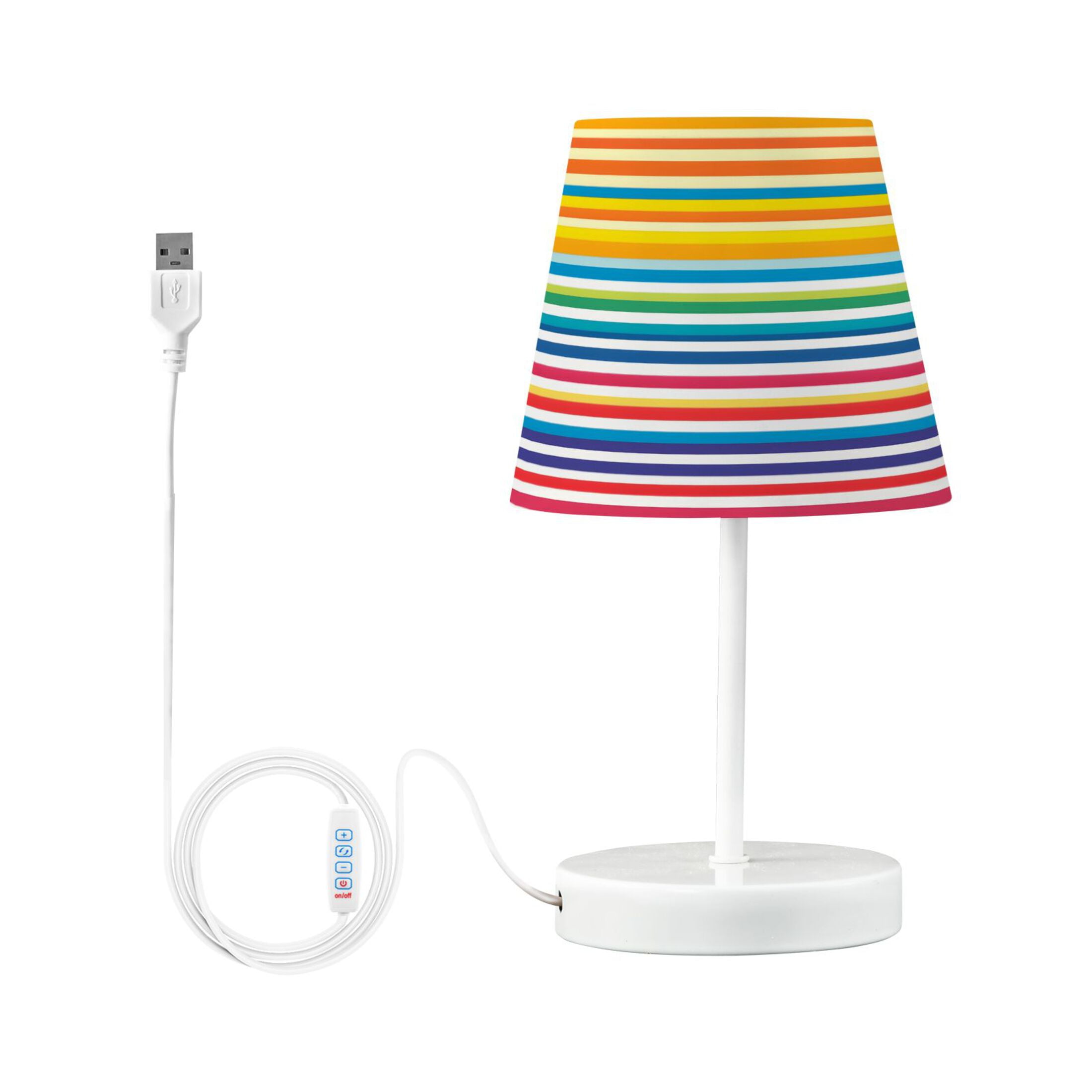 Ryvnso LED Bedside Table Lamp Rainbow Stripes Bedroom Desk Lamps ...