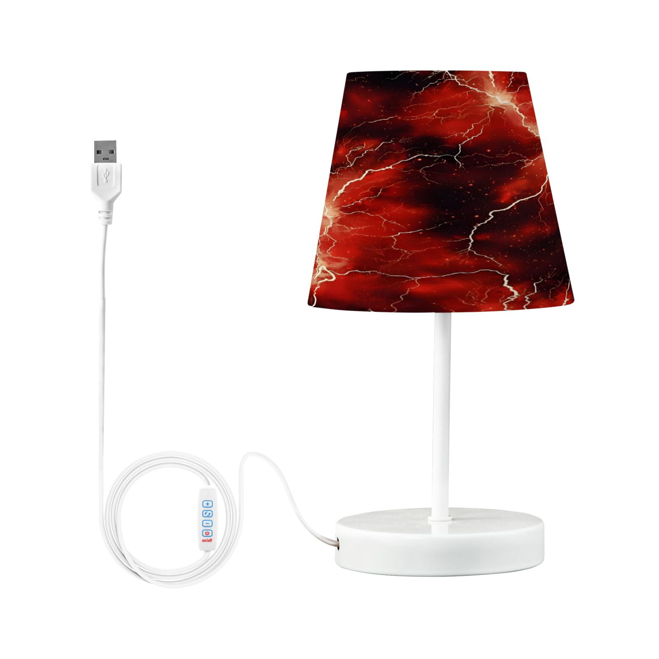 Ryvnso LED Bedside Table Lamp Red Lightning Bedroom Desk Lamps ...