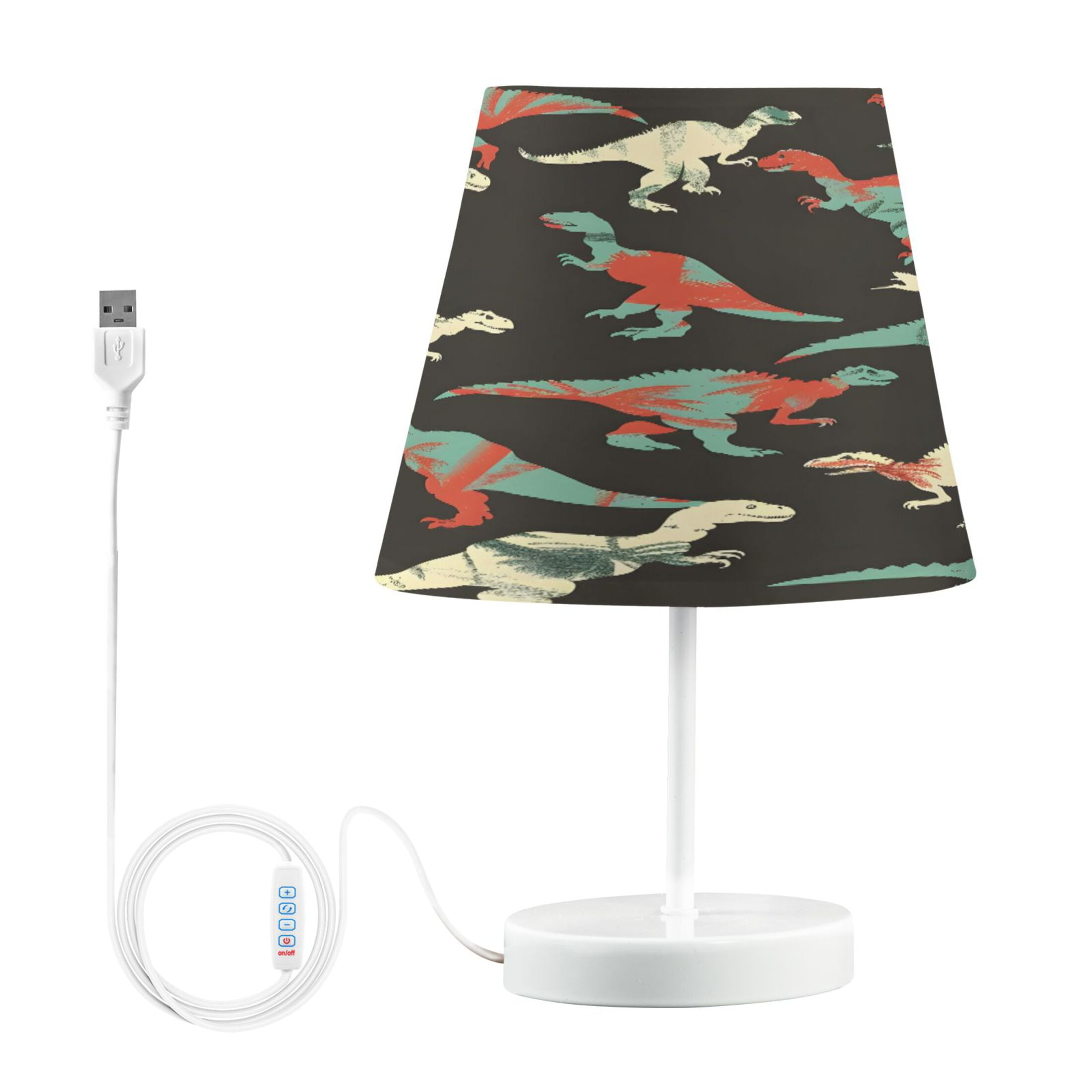 Ryvnso LED Bedside Table Lamp Retro Cartoon Dinosaurs Bedroom Desk ...