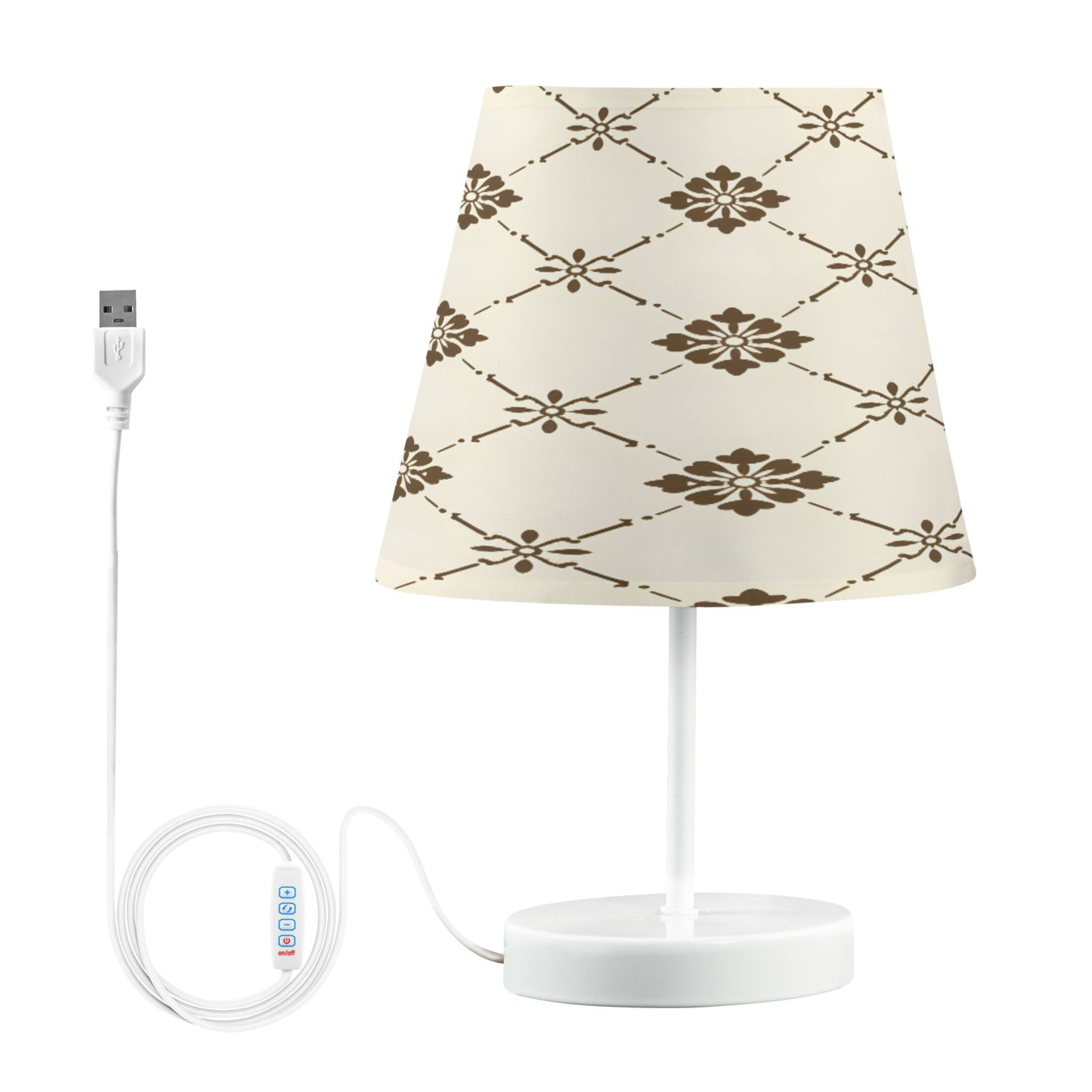 Ryvnso LED Bedside Table Lamp Retro Checkered Grid Pattern Bedroom Desk ...