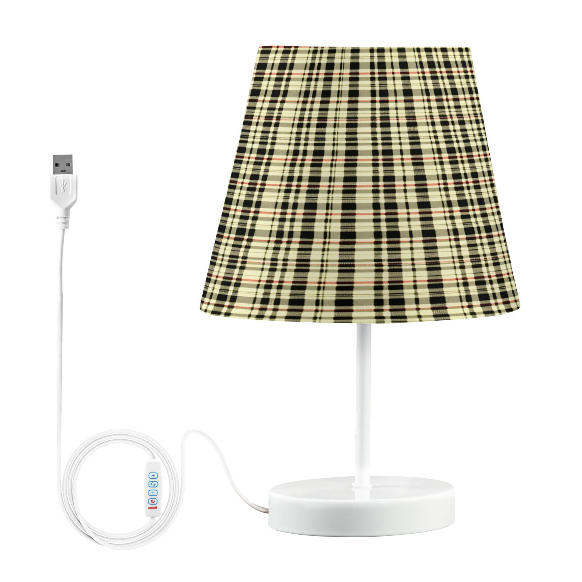 Ryvnso LED Bedside Table Lamp Retro Checkered-a2 Bedroom Desk Lamps ...