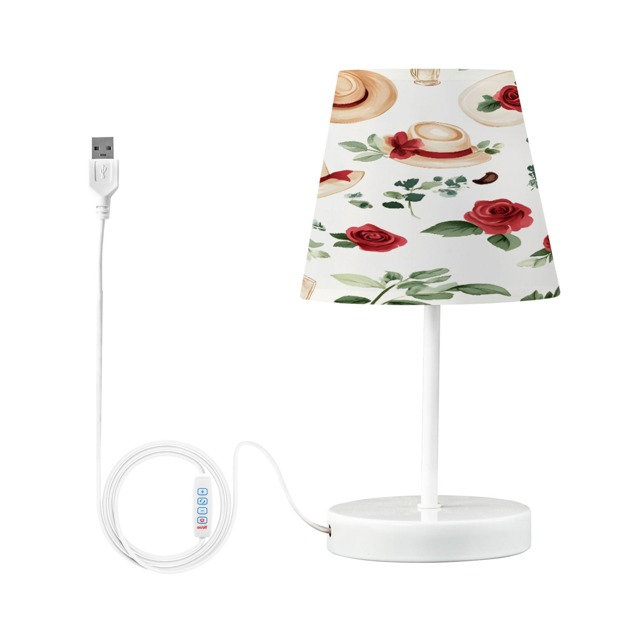 Ryvnso LED Bedside Table Lamp Rose Flower Hat Bedroom Desk Lamps ...