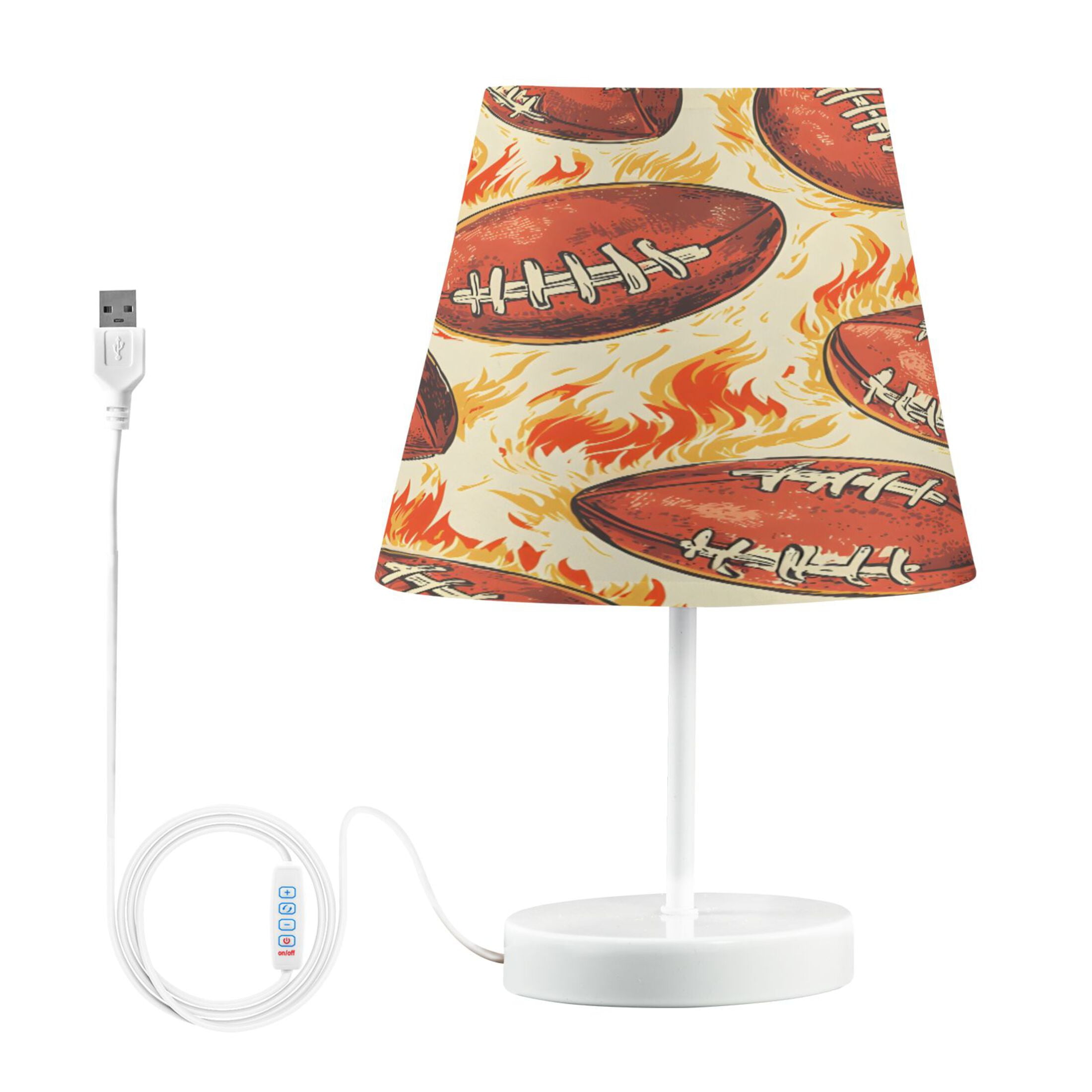 Ryvnso LED Bedside Table Lamp Rugby Football Fire Bedroom Desk Lamps ...