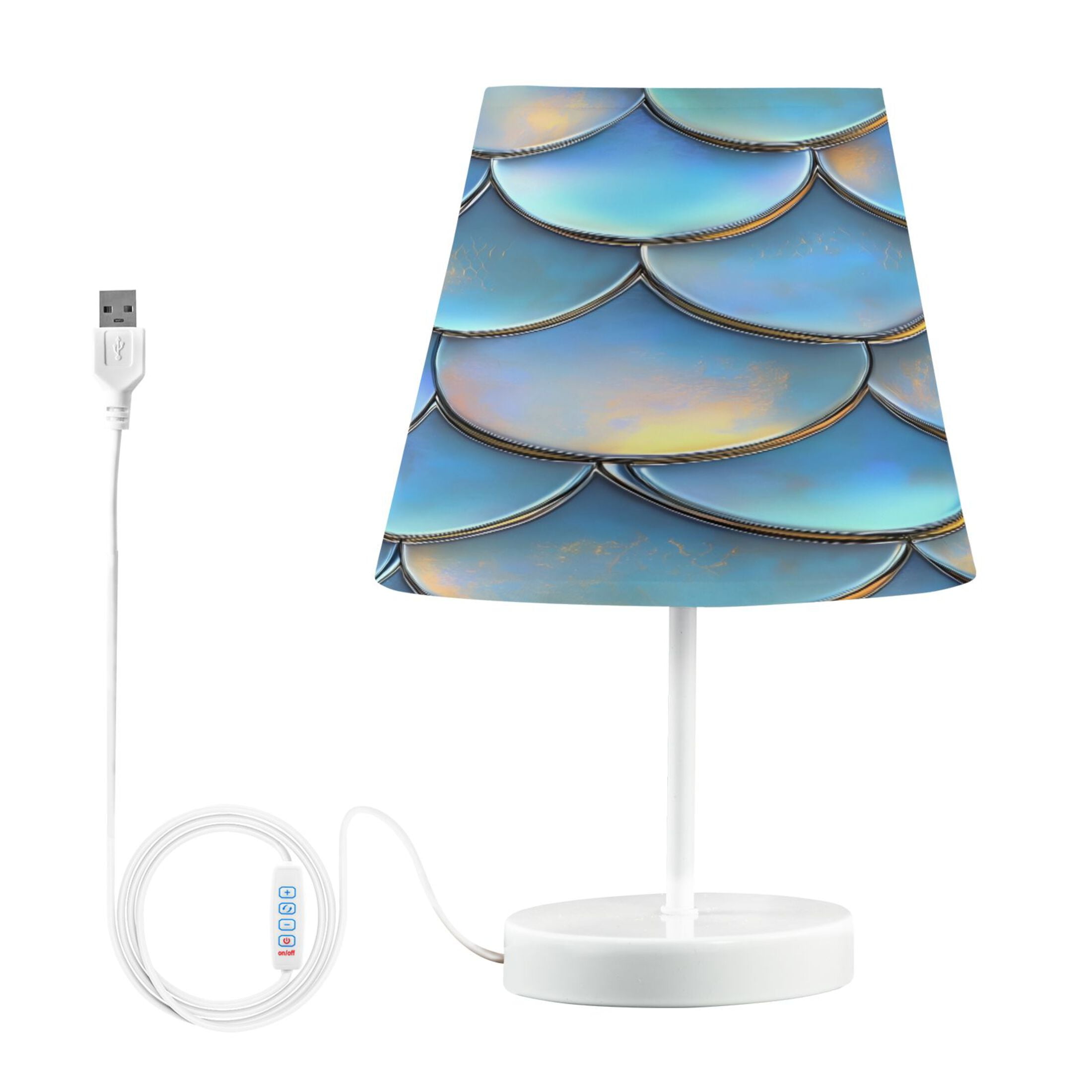 Ryvnso LED Bedside Table Lamp Scale Blue Bedroom Desk Lamps Nightstand ...