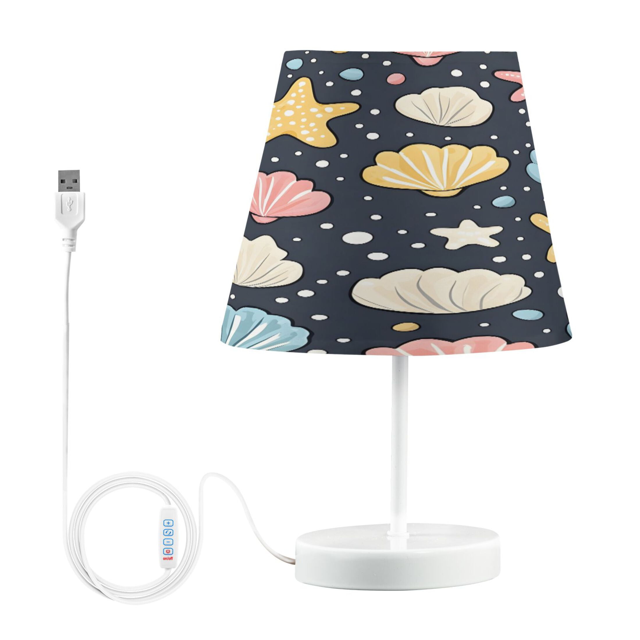 Ryvnso LED Bedside Table Lamp Seashell Starfish Ocean Bedroom Desk ...