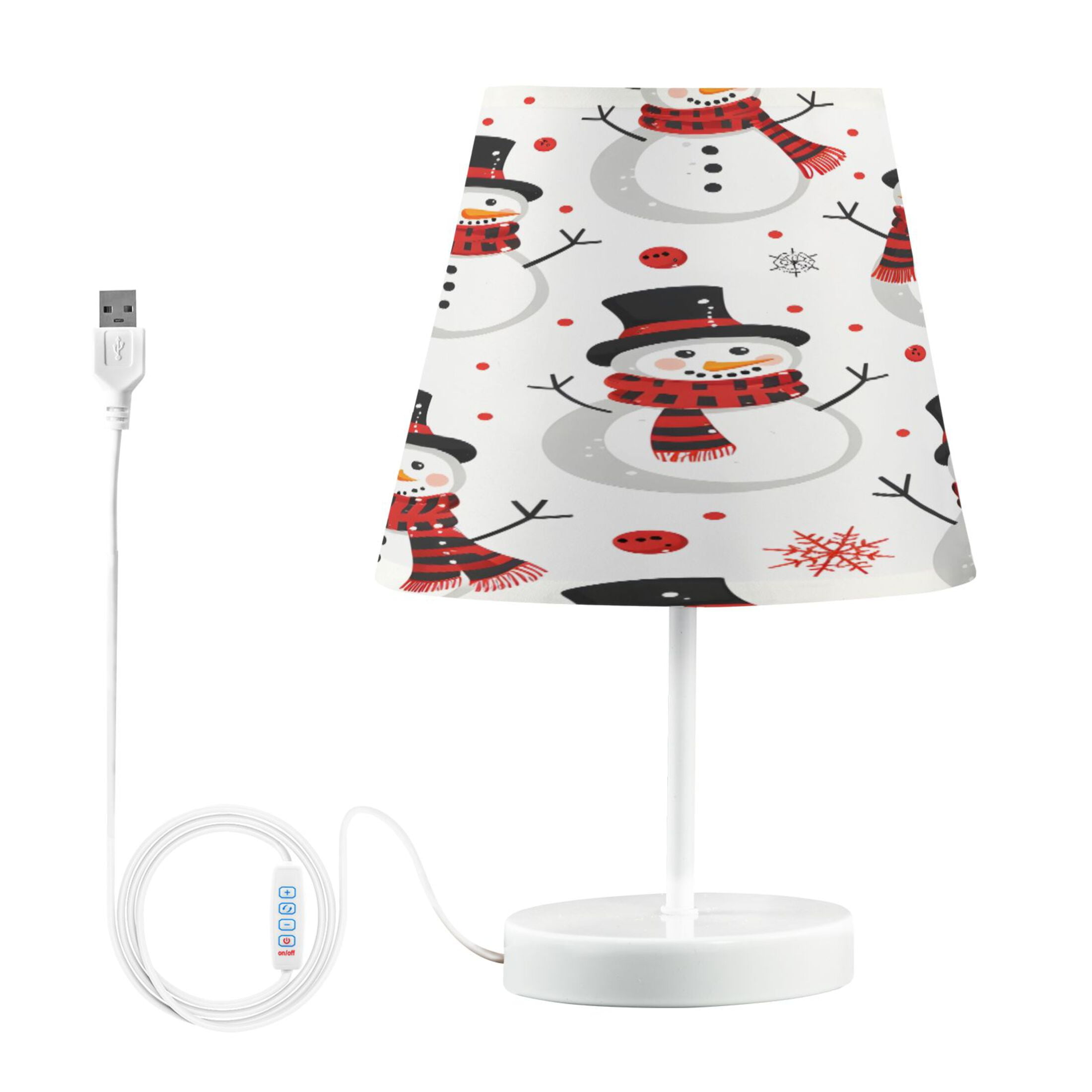 Ryvnso LED Bedside Table Lamp Snowman on White Bedroom Desk Lamps ...