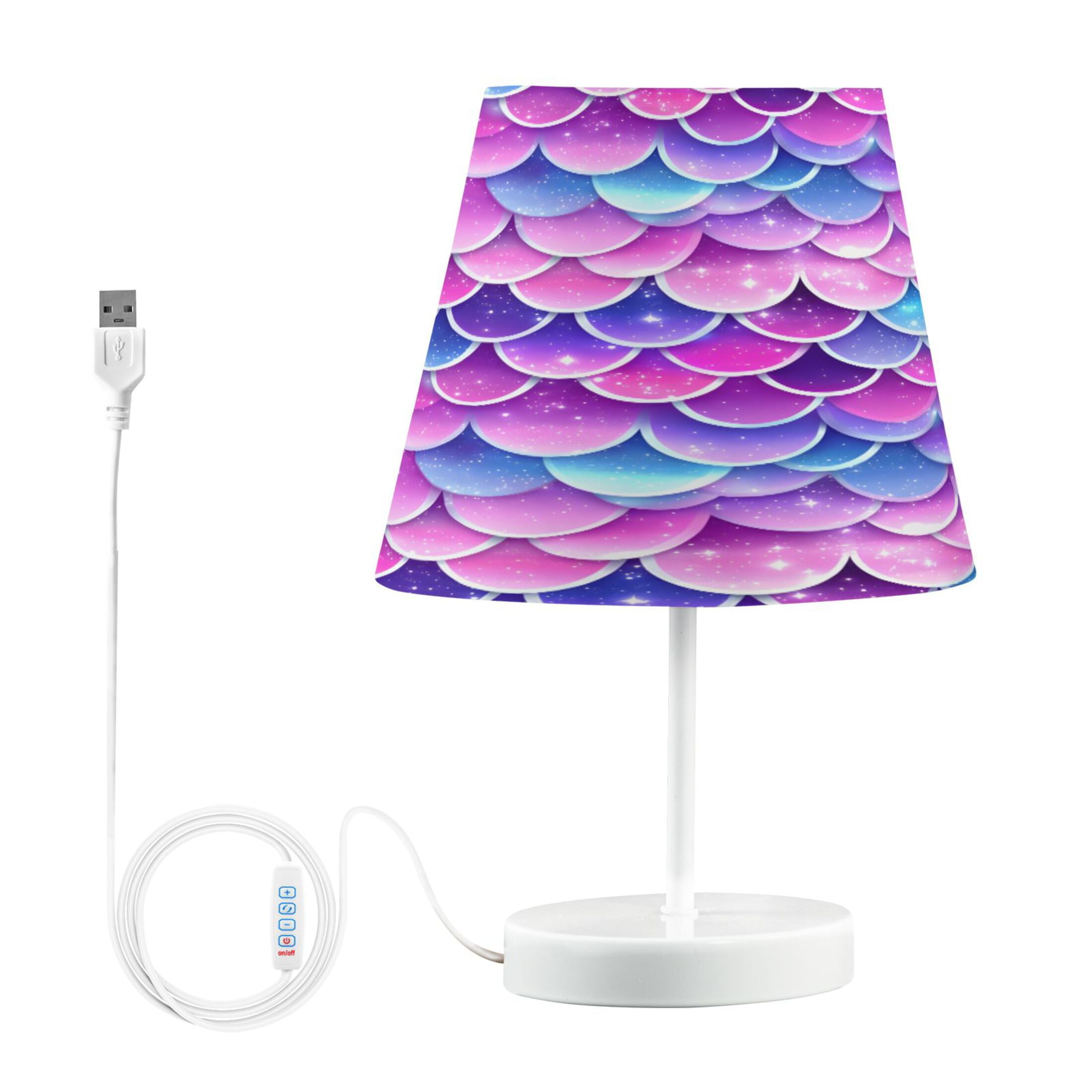 Ryvnso LED Bedside Table Lamp Sparkling Mermaid Scales Bedroom Desk ...