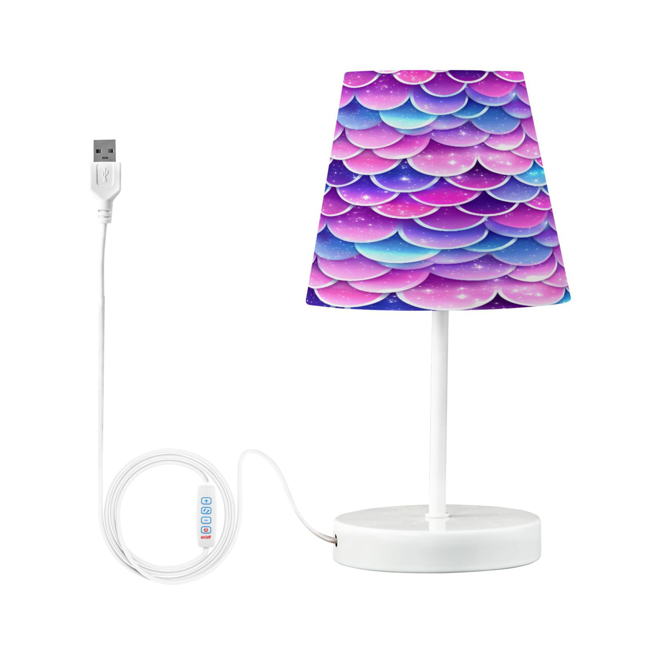 Ryvnso LED Bedside Table Lamp Sparkling Mermaid Scales Bedroom Desk ...