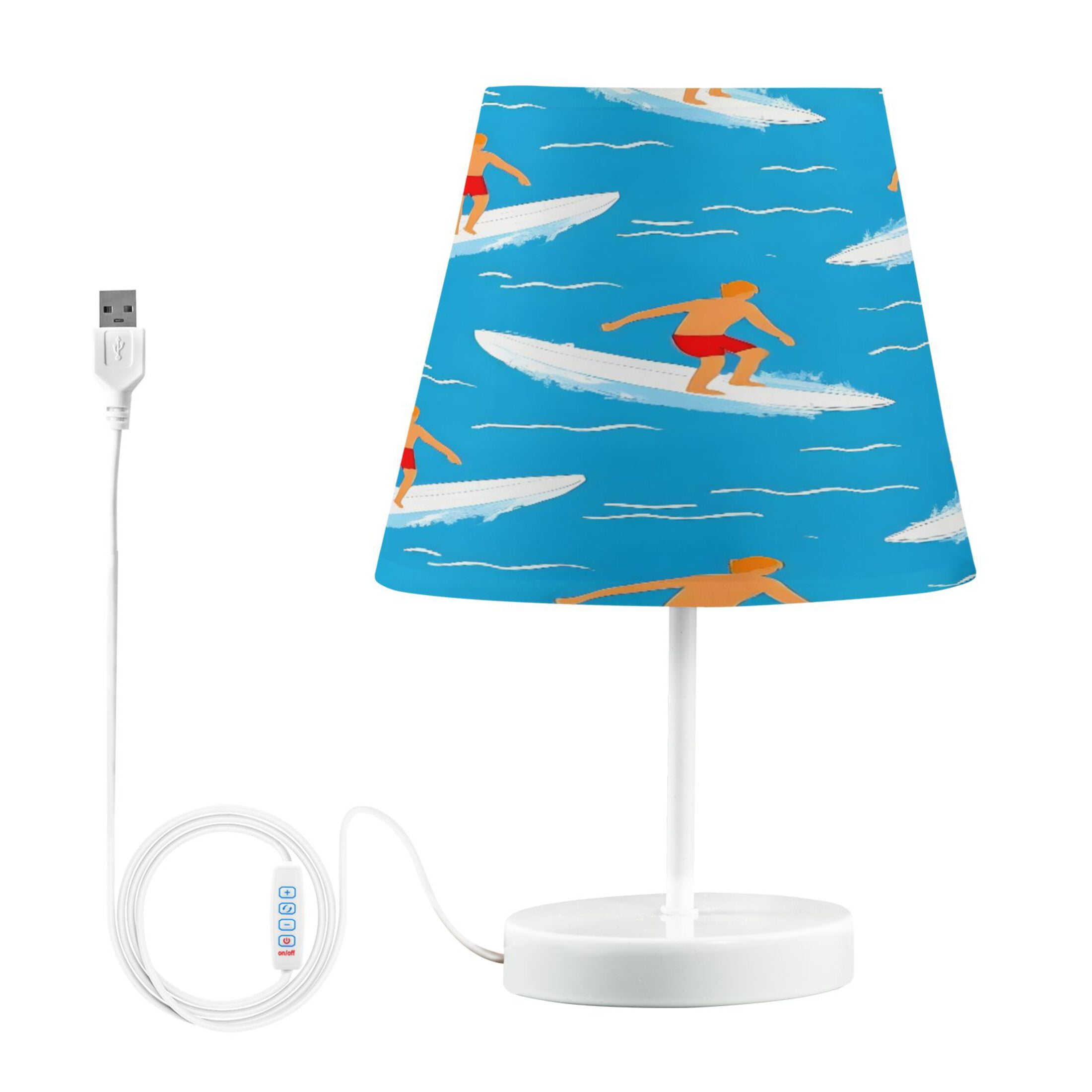Ryvnso LED Bedside Table Lamp Surfing Pattern Bedroom Desk Lamps ...