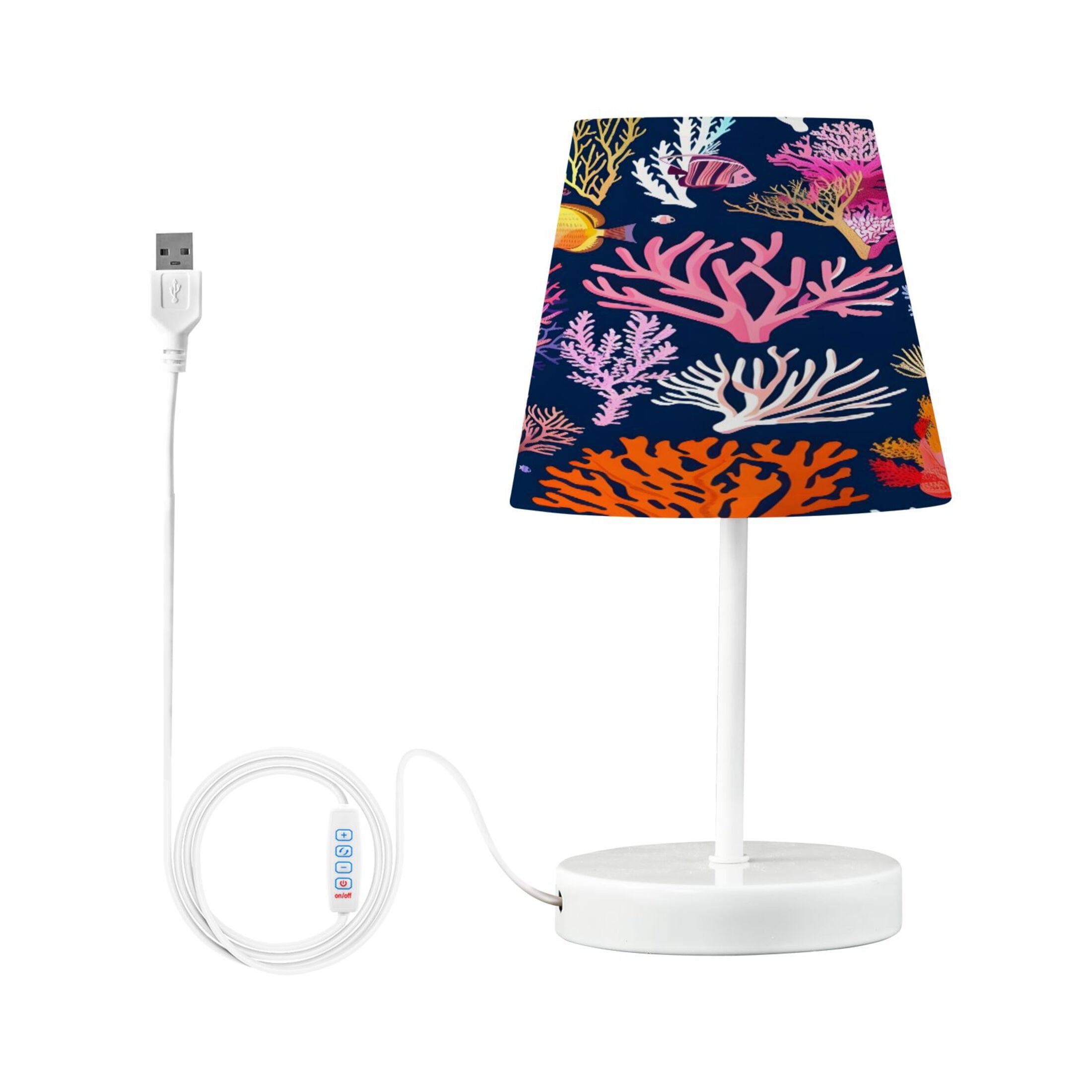 Ryvnso LED Bedside Table Lamp Tropical Coral Ocean Bedroom Desk Lamps ...