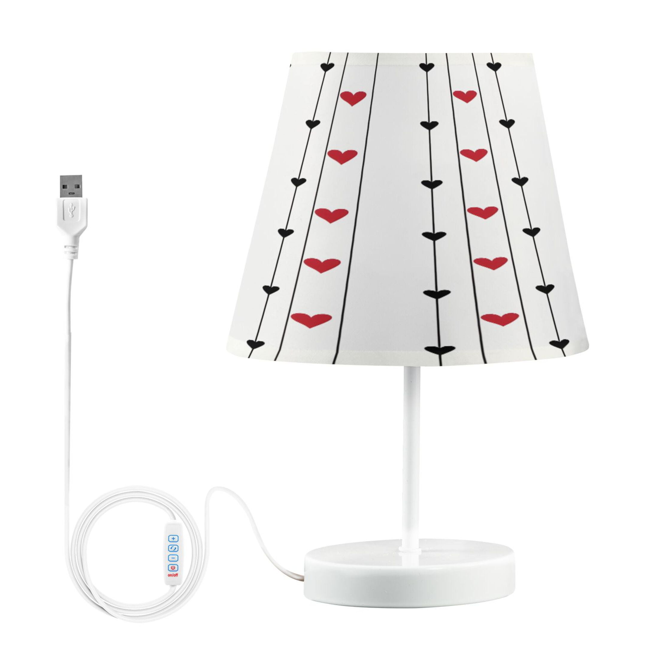 Ryvnso LED Bedside Table Lamp Valentine's Day Hearts Bedroom Desk Lamps ...