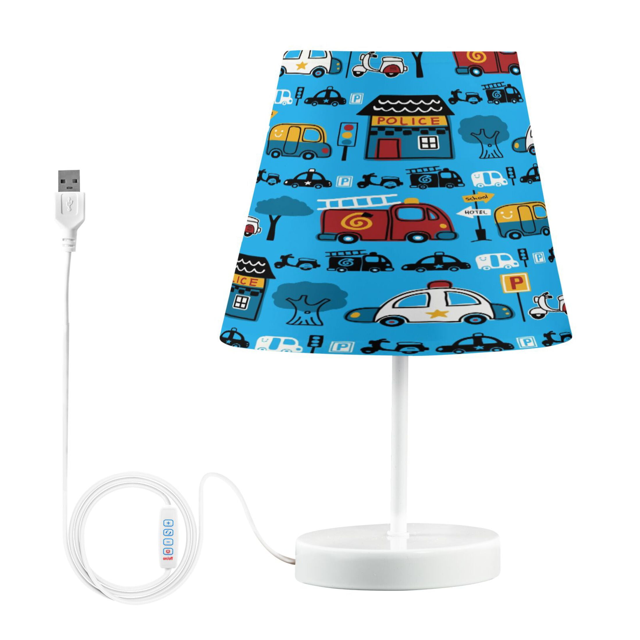 Ryvnso LED Bedside Table Lamp Vehicles Cartoon Trucks Cars Bedroom Desk ...