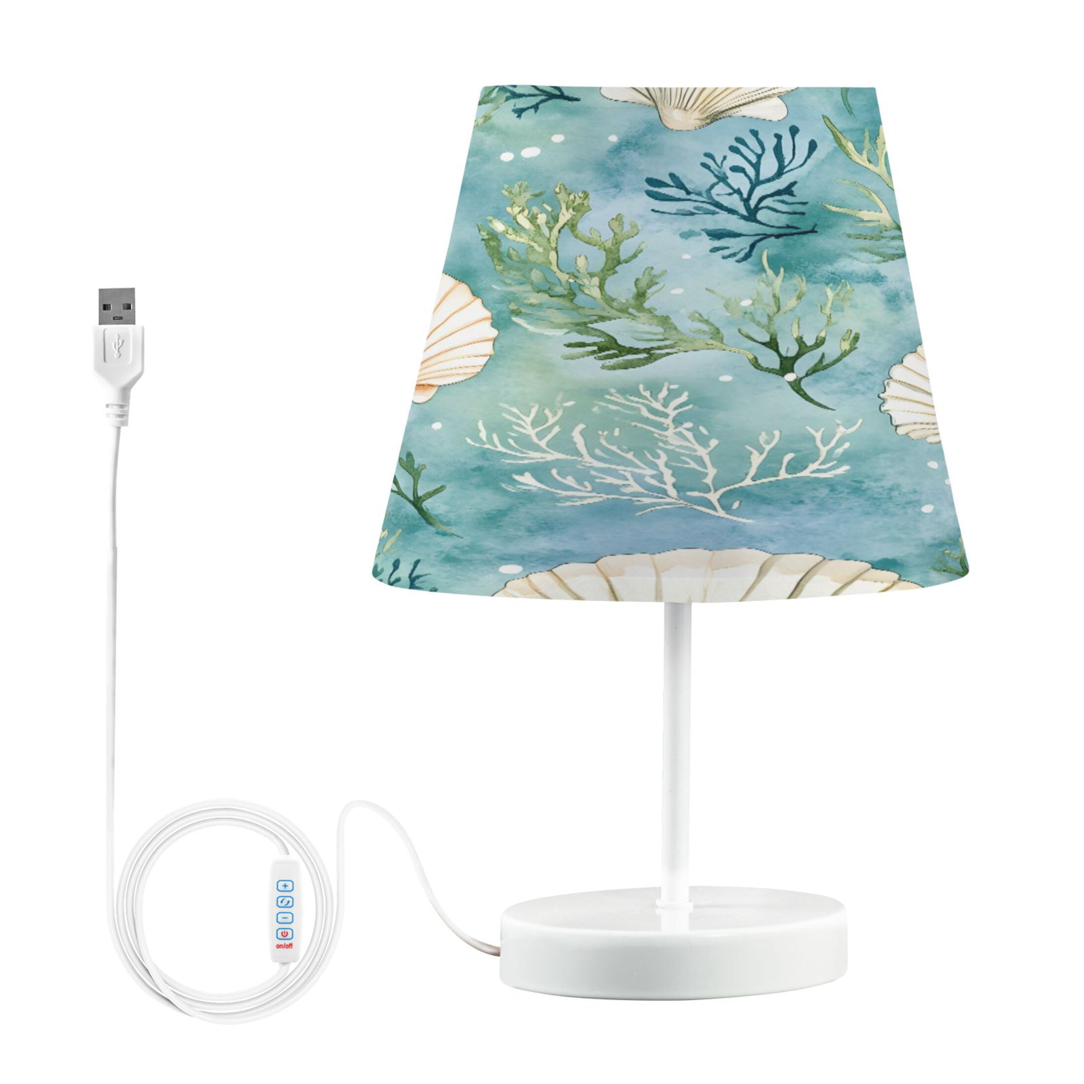 Ryvnso LED Bedside Table Lamp Watercolor Shells Bedroom Desk Lamps ...