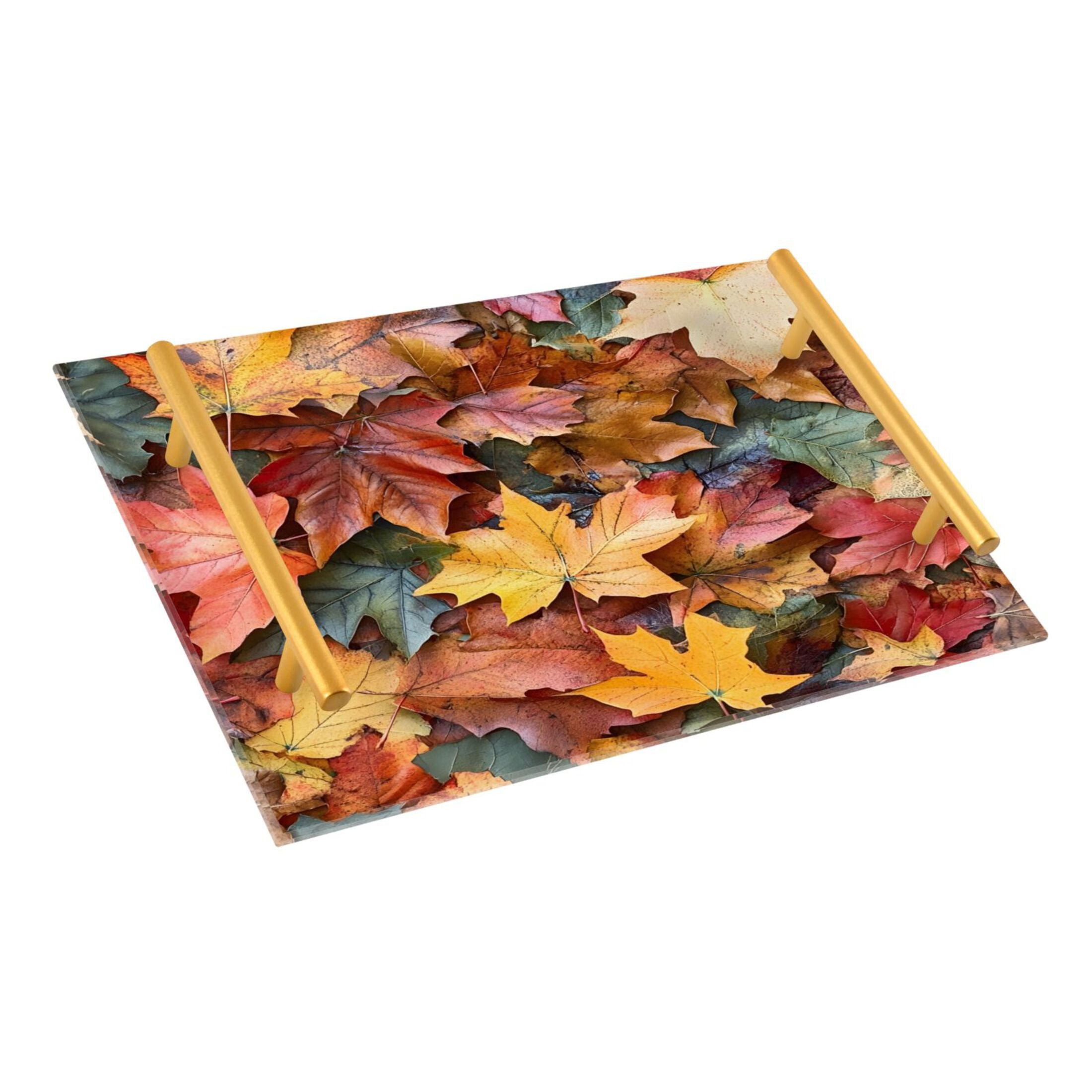 Ryvnso Leaf Fall Autumn Bathroom Tray Vanity Countertop Trays Acrylic ...