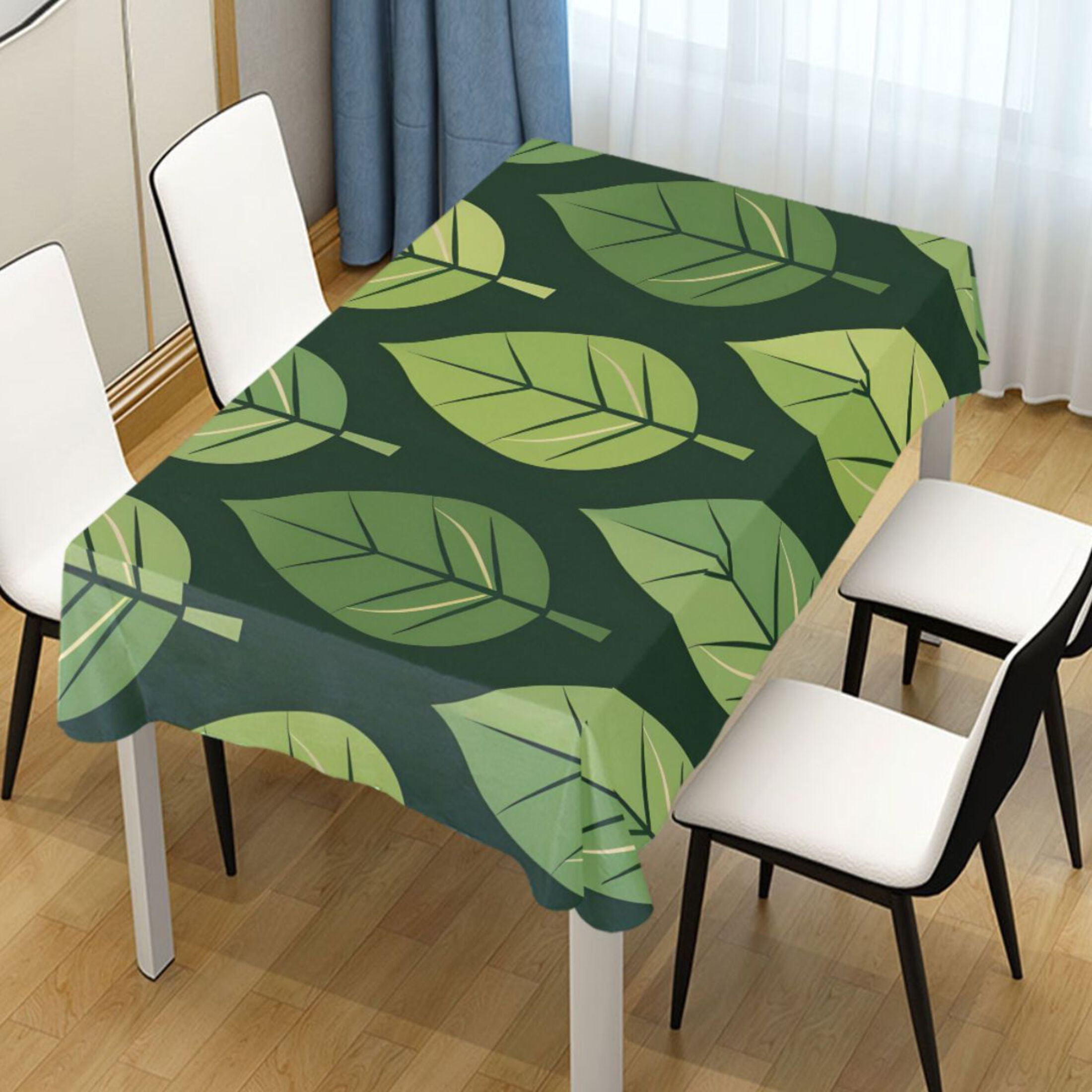 Ryvnso Leaf Print Rectangle Table Cloth Tablecover Dinning Tablecloth ...