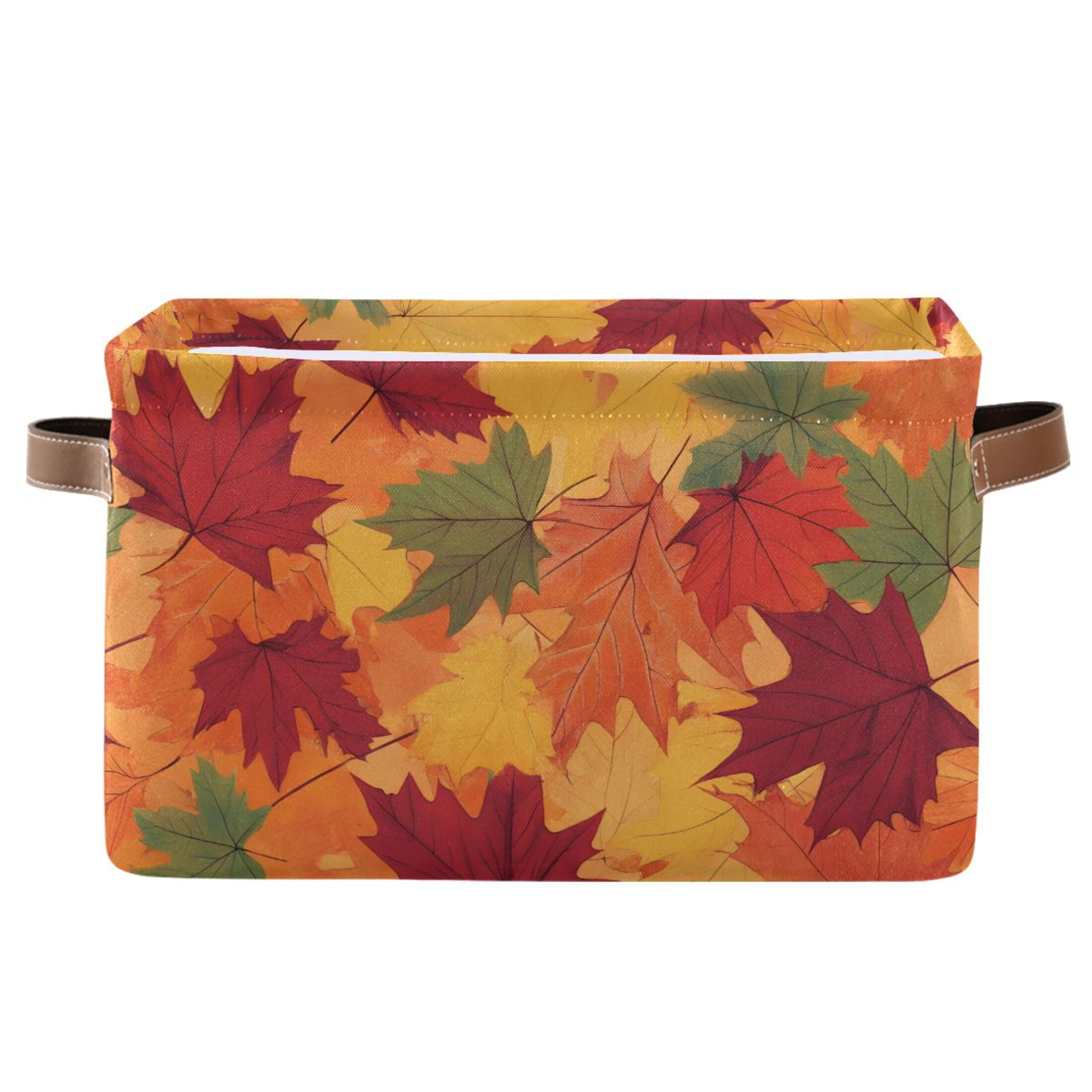 Ryvnso Leaves Fall Storage Basket Large Bin Foldable Boxes Toys ...