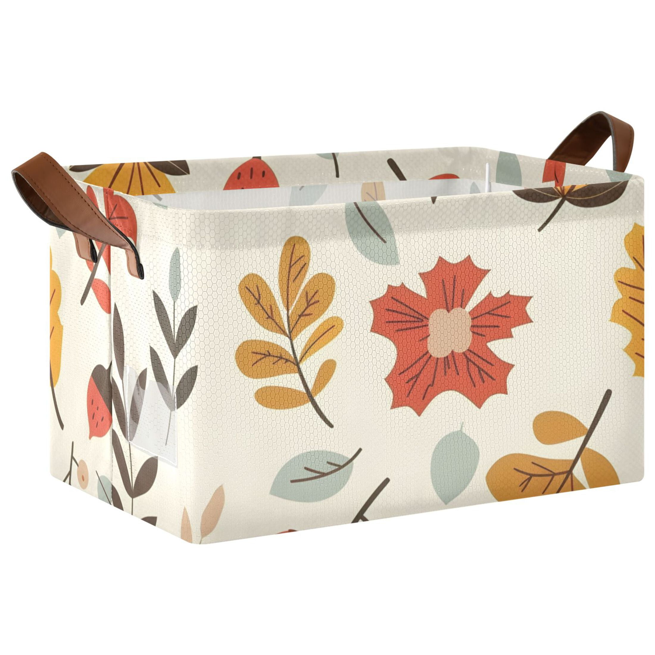 Ryvnso Leaves Flowers Acorn Storage Bins Large Basket Foldable Cube ...