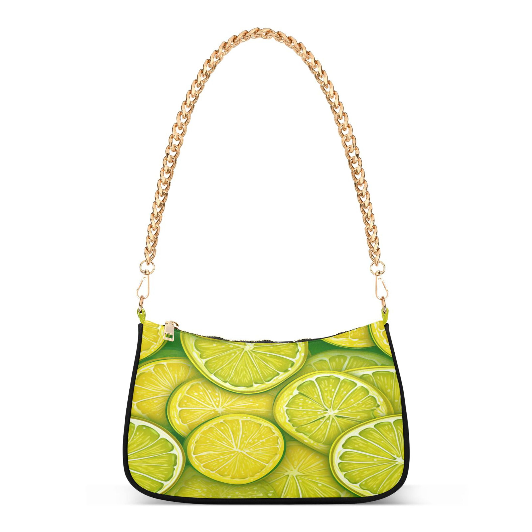 Ryvnso Lemon Fruit Womens Chain Shoulder Bag Tote Handbags Clutch Hobo ...