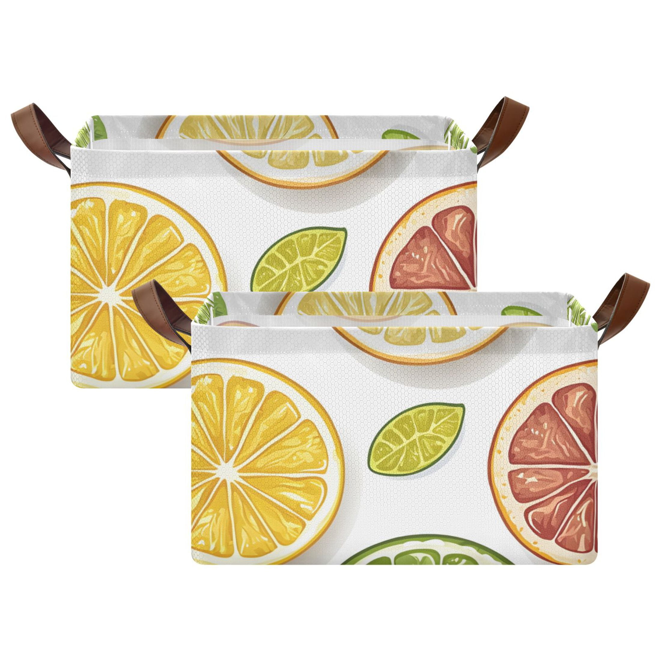 Ryvnso Lemon Fruits Storage Bins Large Basket Foldable Cube Toys ...